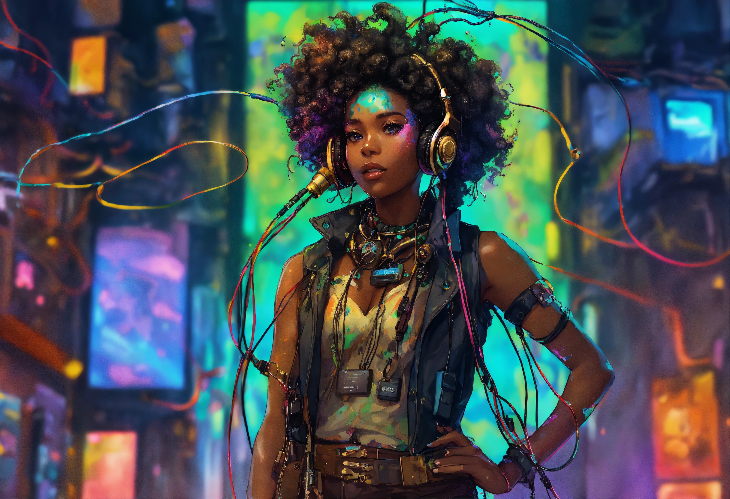 Lexica - Full body rendition of a Gothic-punk African American deep ...
