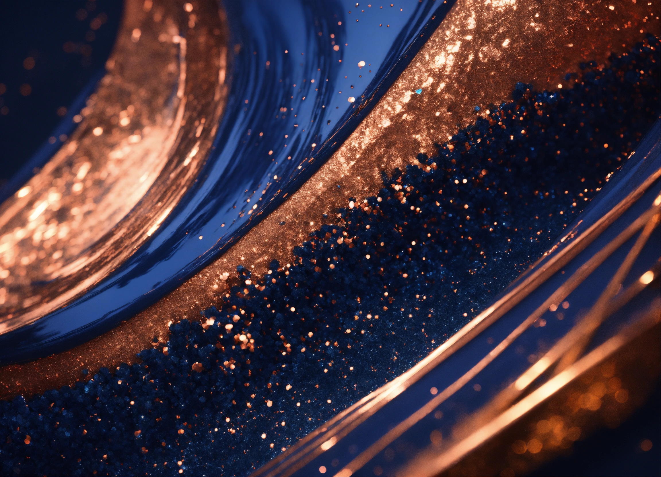 Lexica - Luxury fusion of dark blue experimental art, add glittery ...