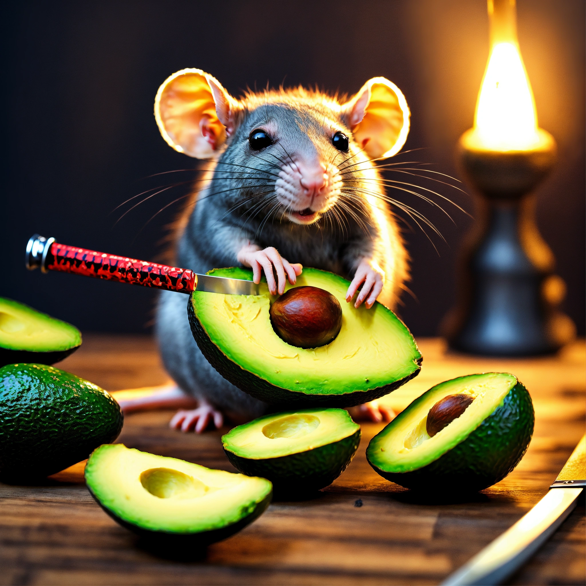 Lexica - Rat slicing up an avocado with a katana, realistic photo, 4k ...