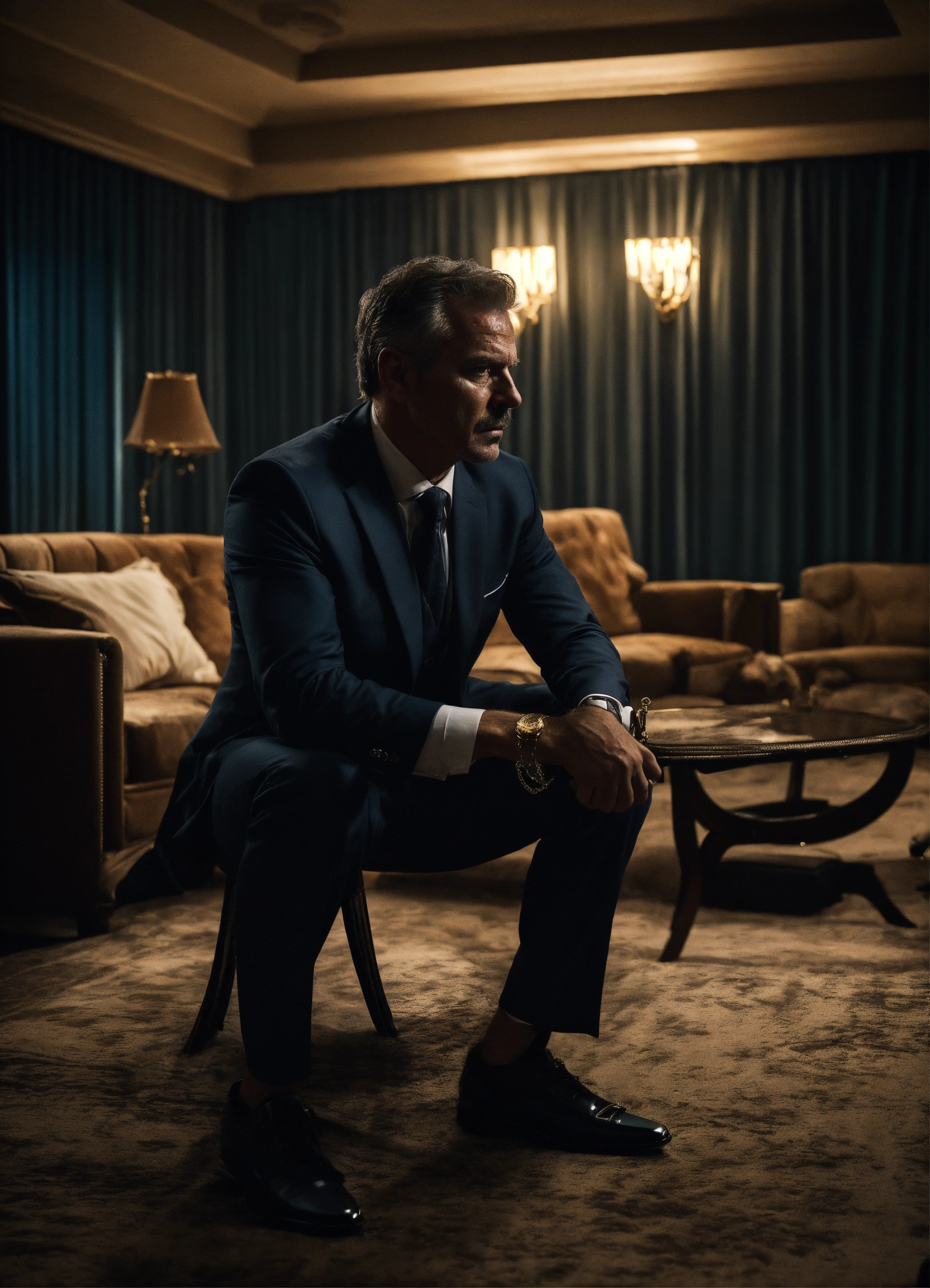 Lexica - A rich man, 50 yo, being handcuffed by the police with a ...