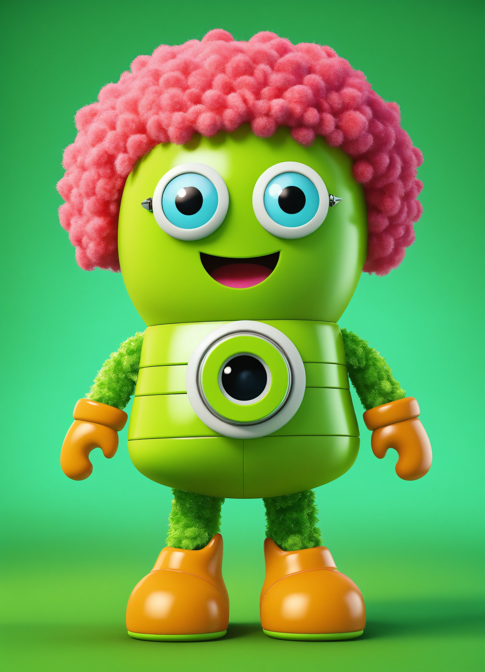 Lexica - Create a cute yo gabba gabba green female character with cute ...