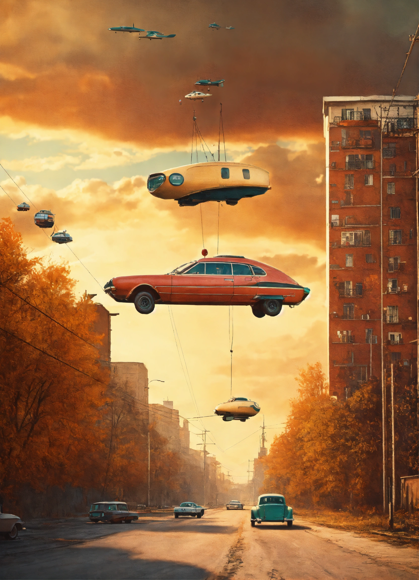 Lexica - Retro future soviet cars, hovering cars, soviet neighborhood ...