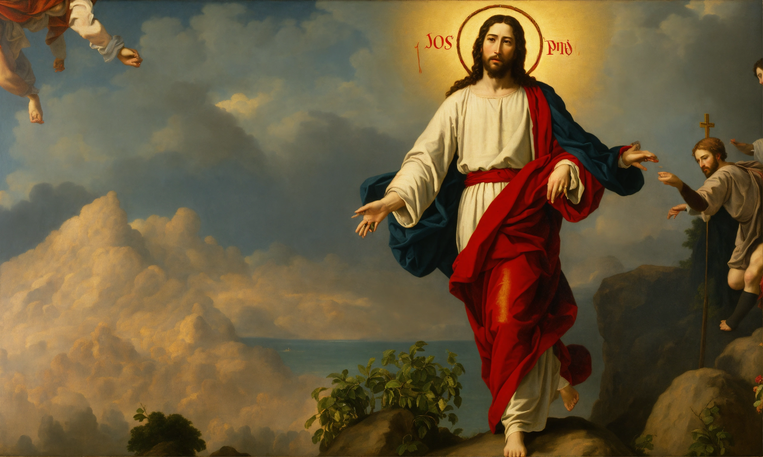 Lexica - Renaissance oil painting of jesus christ descending