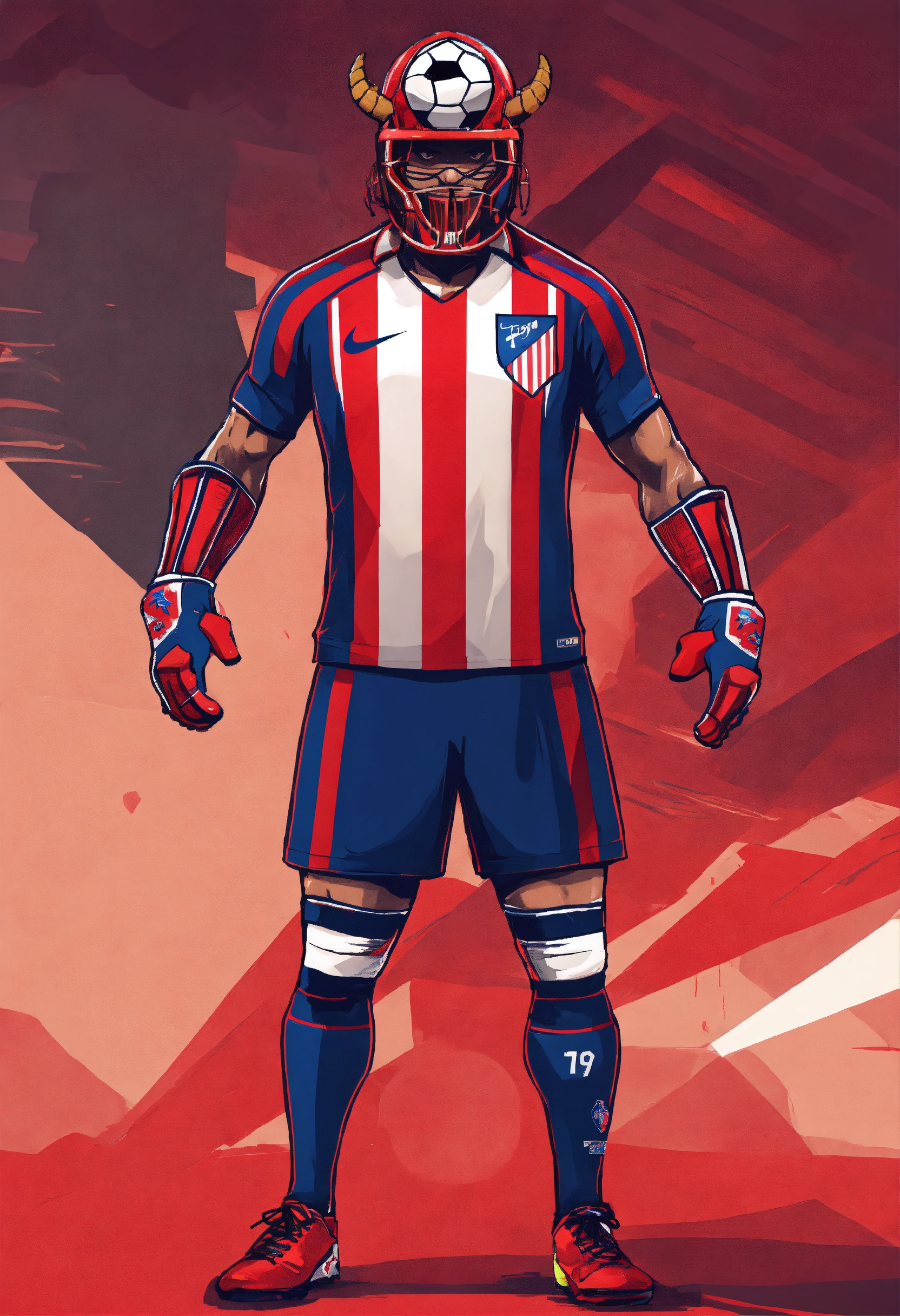 Lexica - A monster football player whit atletico de madrid equipement