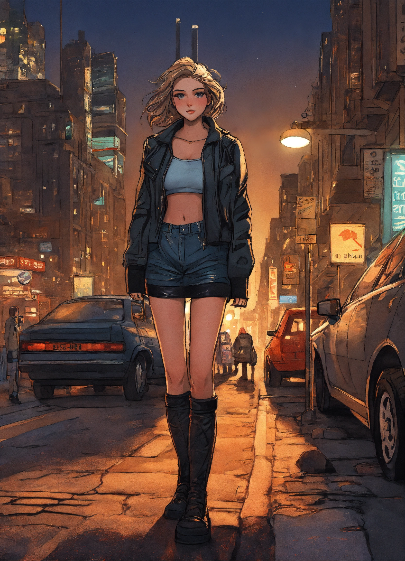 Lexica - A European cartoon drawing of a 19 year old girl, looks like ...
