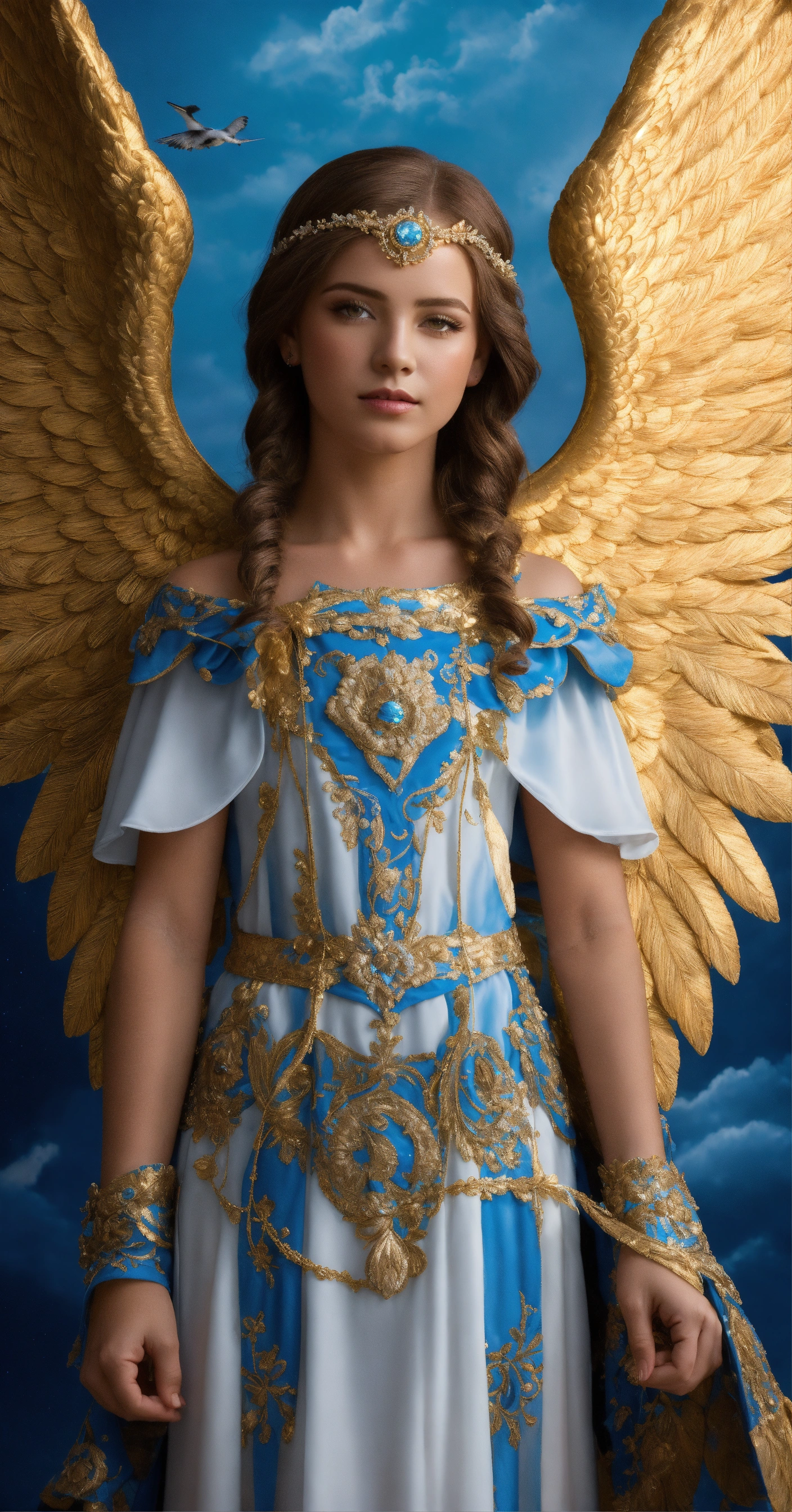 Lexica - 2 varones angeles guardianes con alas de angel de color azul ...