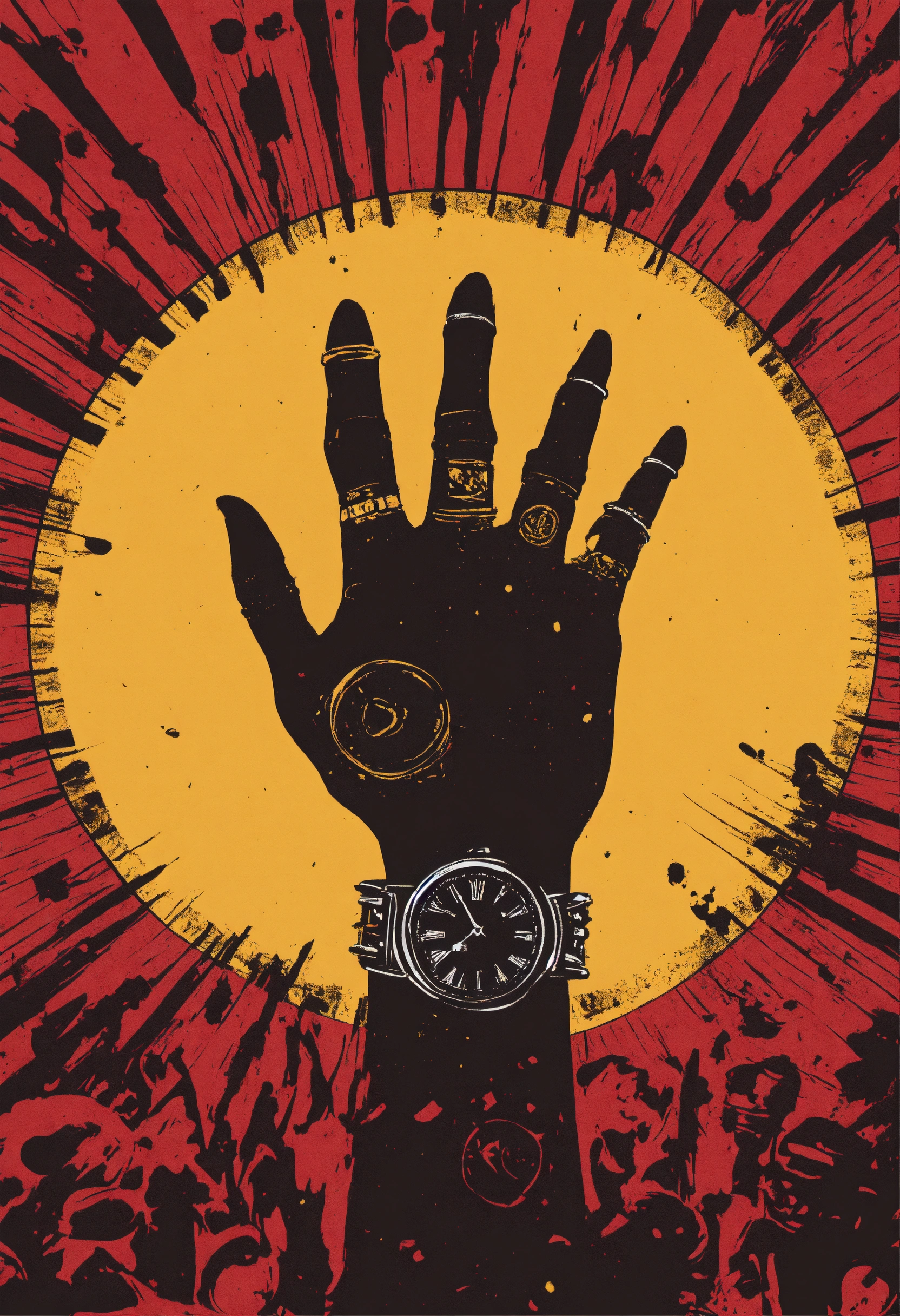 Lexica - Punk rock hand silhouette with middle and ring finger down