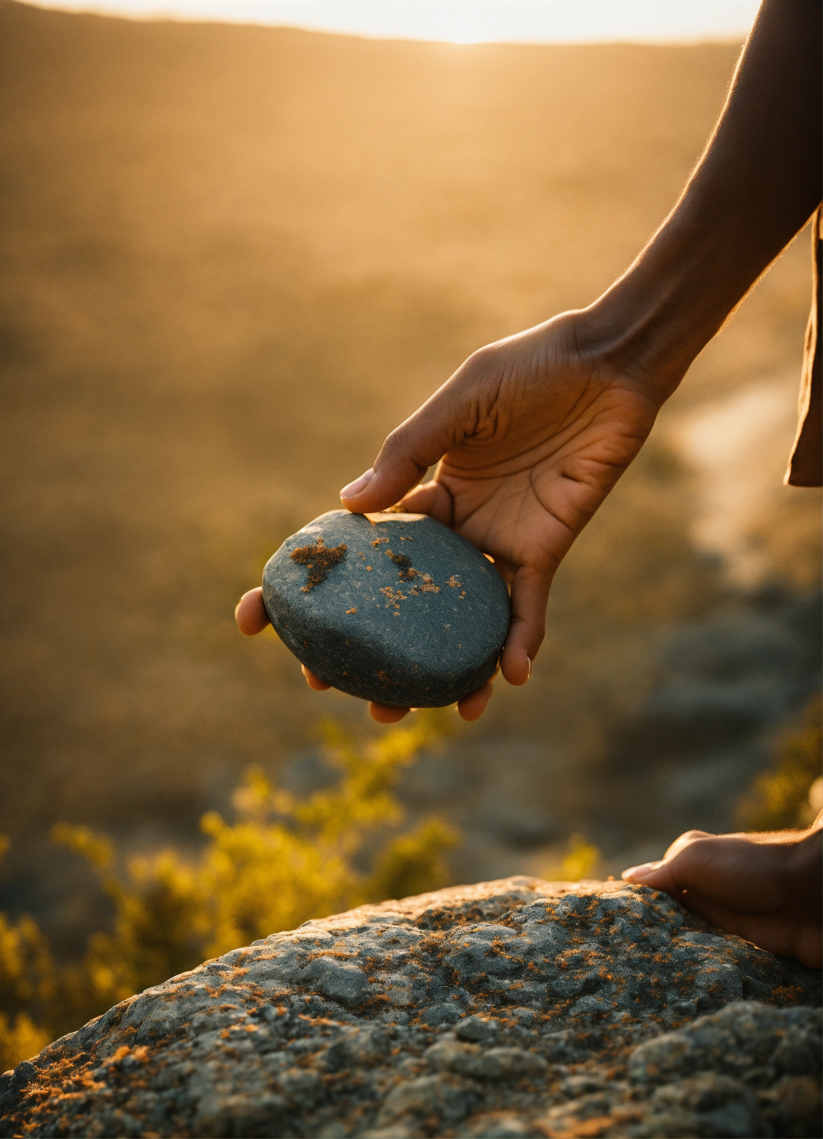 Lexica - A person holding a rock