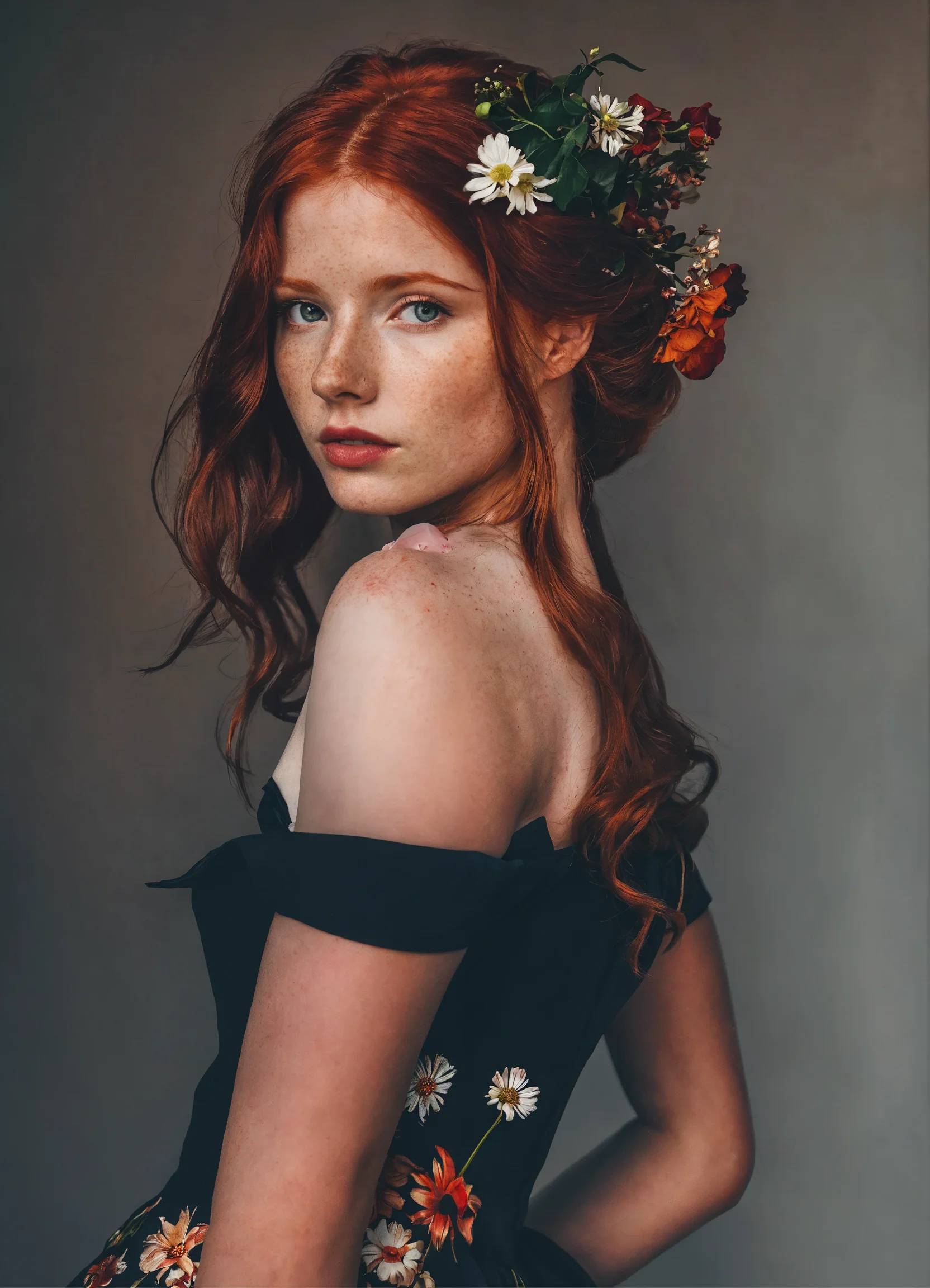 Lexica Stunning Floral Redhead Photo 8k