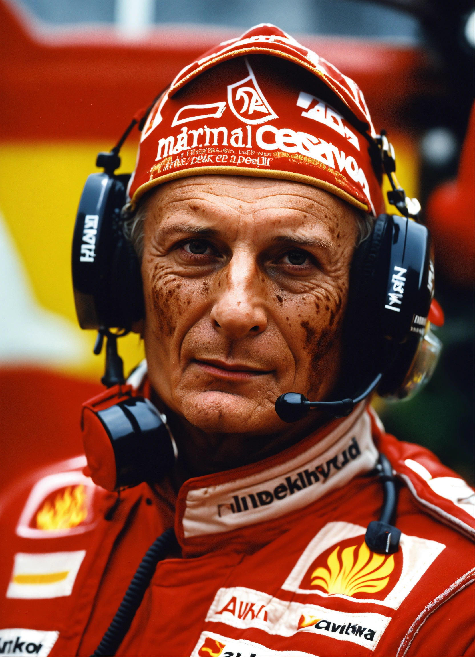 Lexica - Niki lauda burnt face formula 1 flames