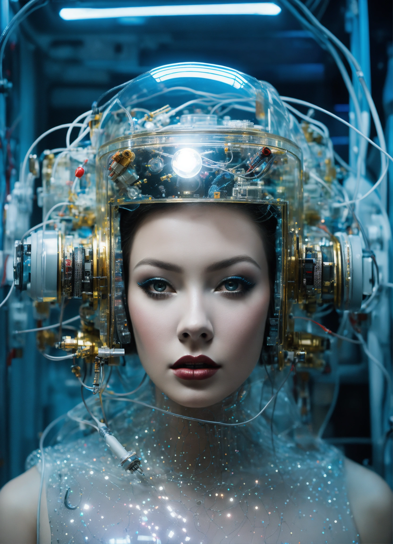 Lexica - Body portrait Photography, in a spaceship cockpit full of ...