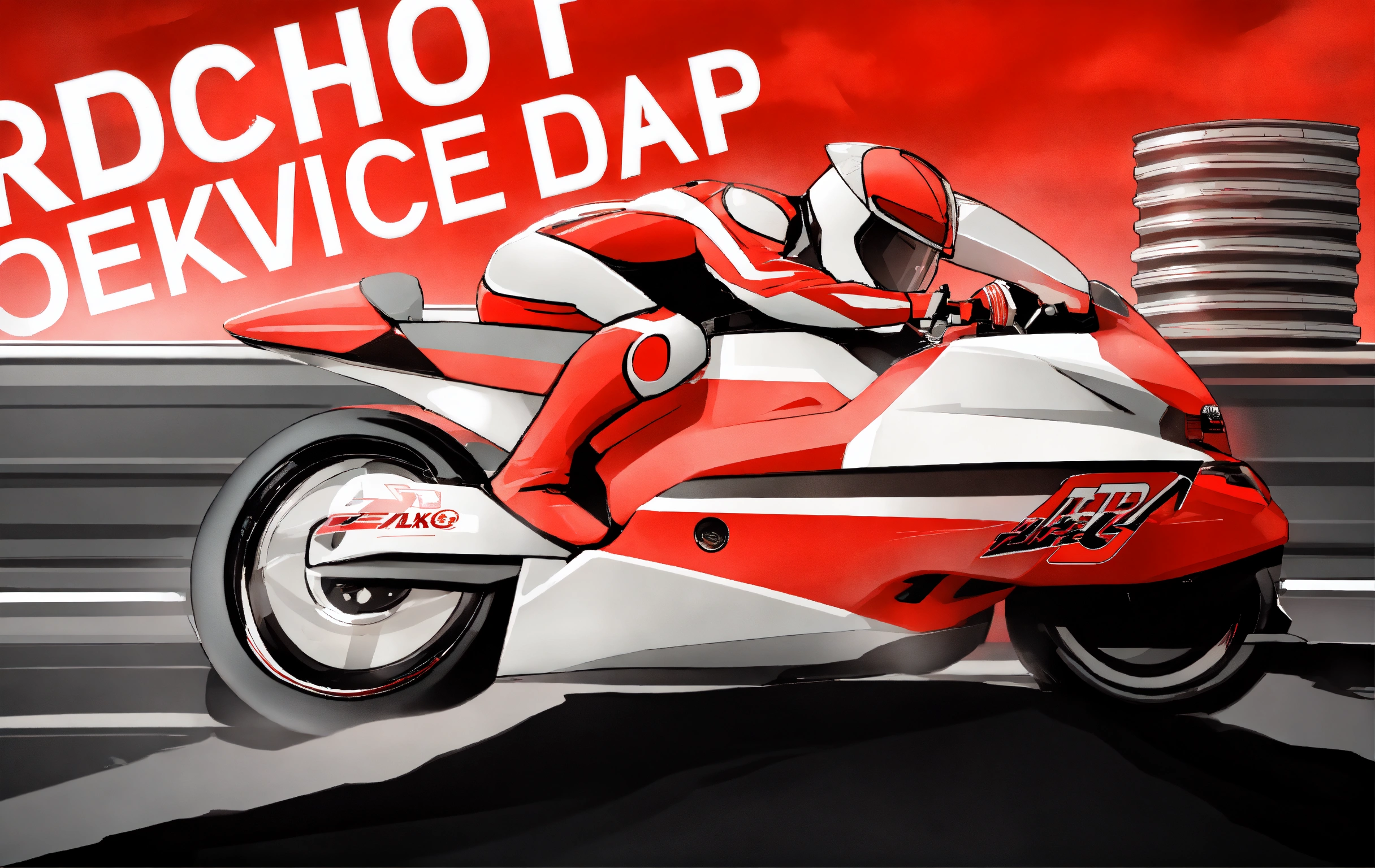 Lexica - Red and white vector clean modern bike drag race bike badge ...