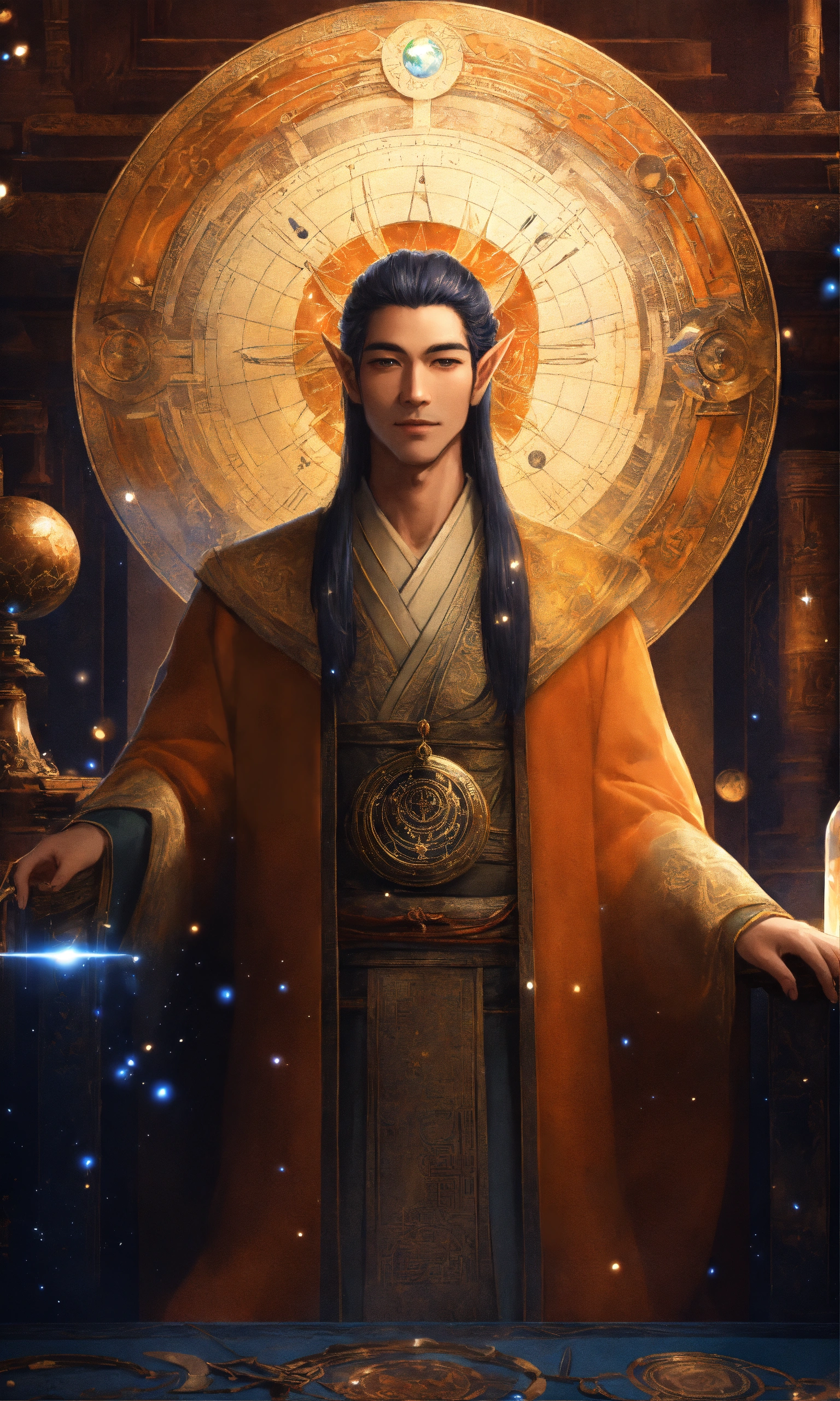 Lexica - Create a portrait of Jin-ro, an Astral Elf with long pointed ...