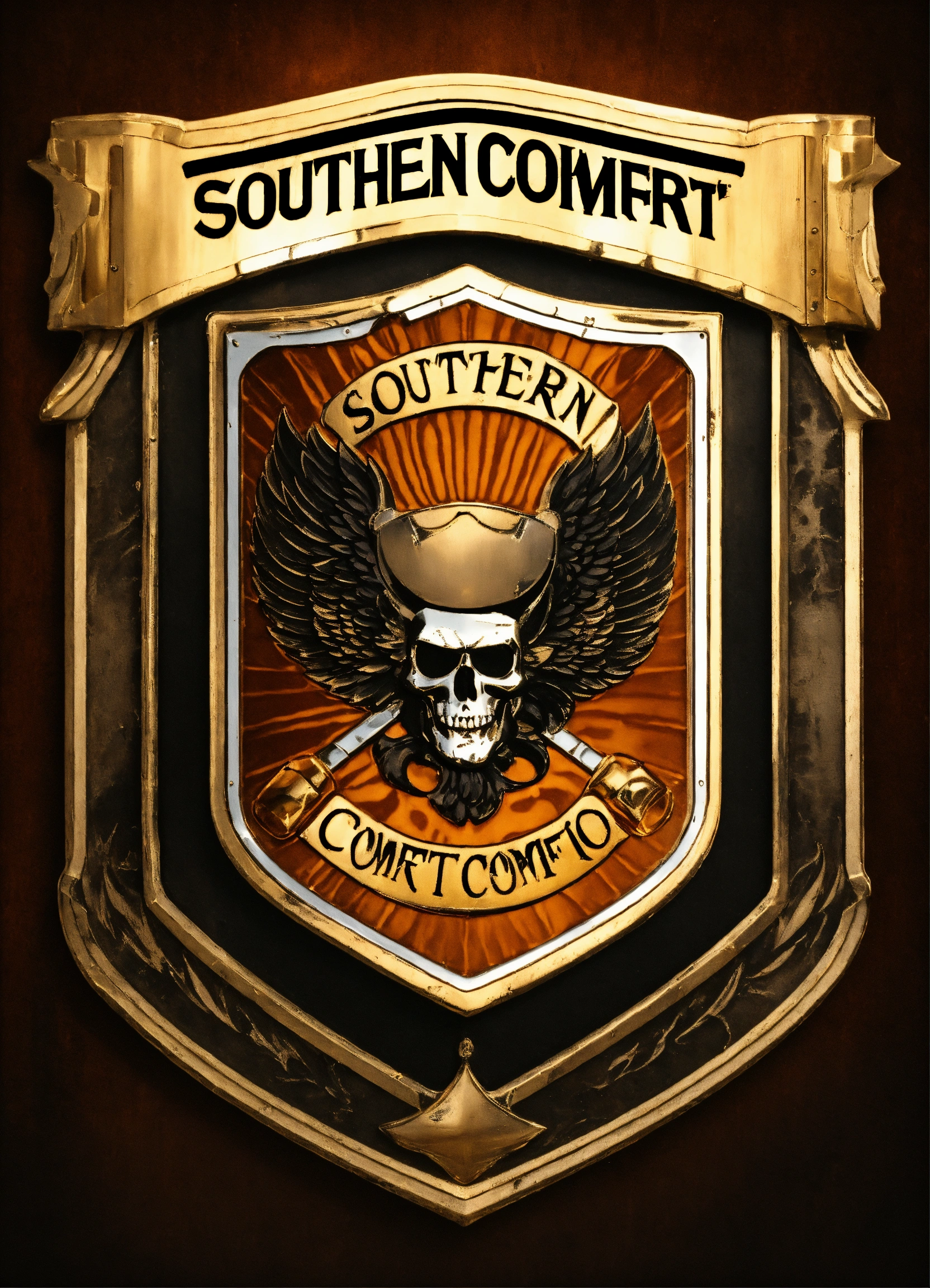 Lexica - SOUTHERN COMFORT CUSTOMS LOGO IN FRONT OF A BLACK SHIELD