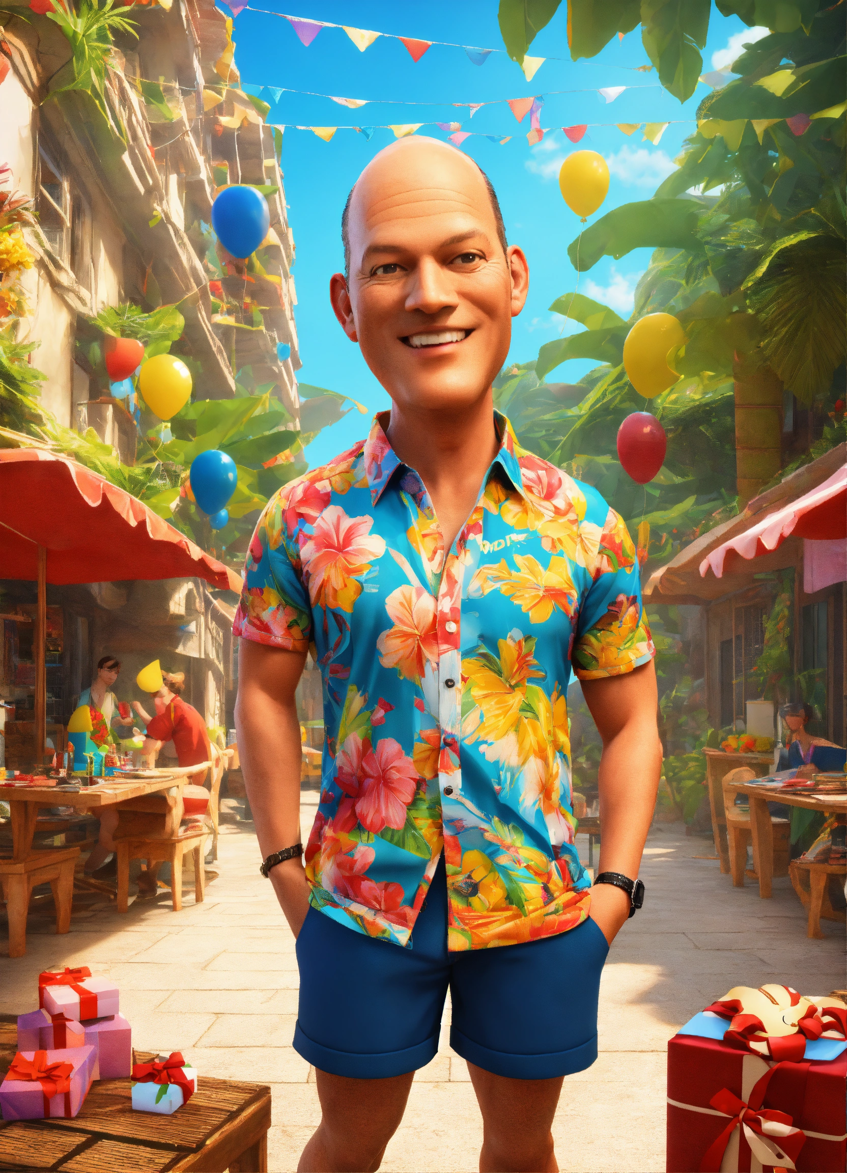 Lexica - He image depicts Olaf Scholz as a 3D cartoon in a front-facing ...