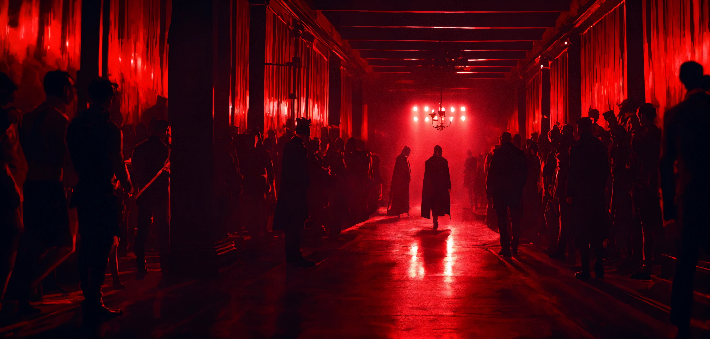 Lexica - Cinematic look, backlit, heavy haze, dark tinyurban night club ...