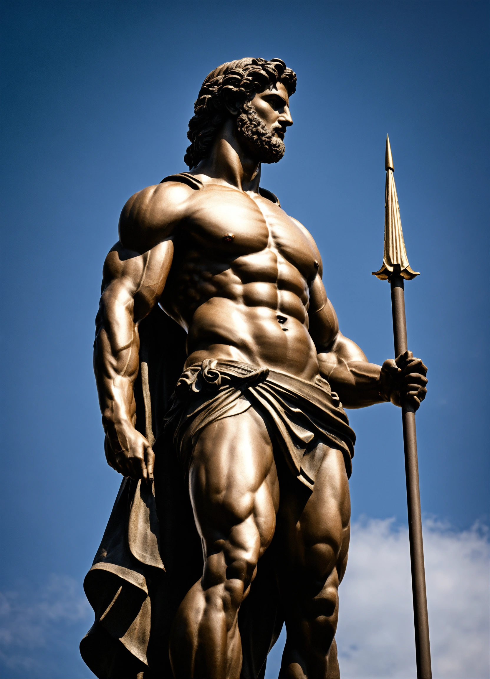 Lexica - A statue of a muscular greek god with middelparting hair in ...