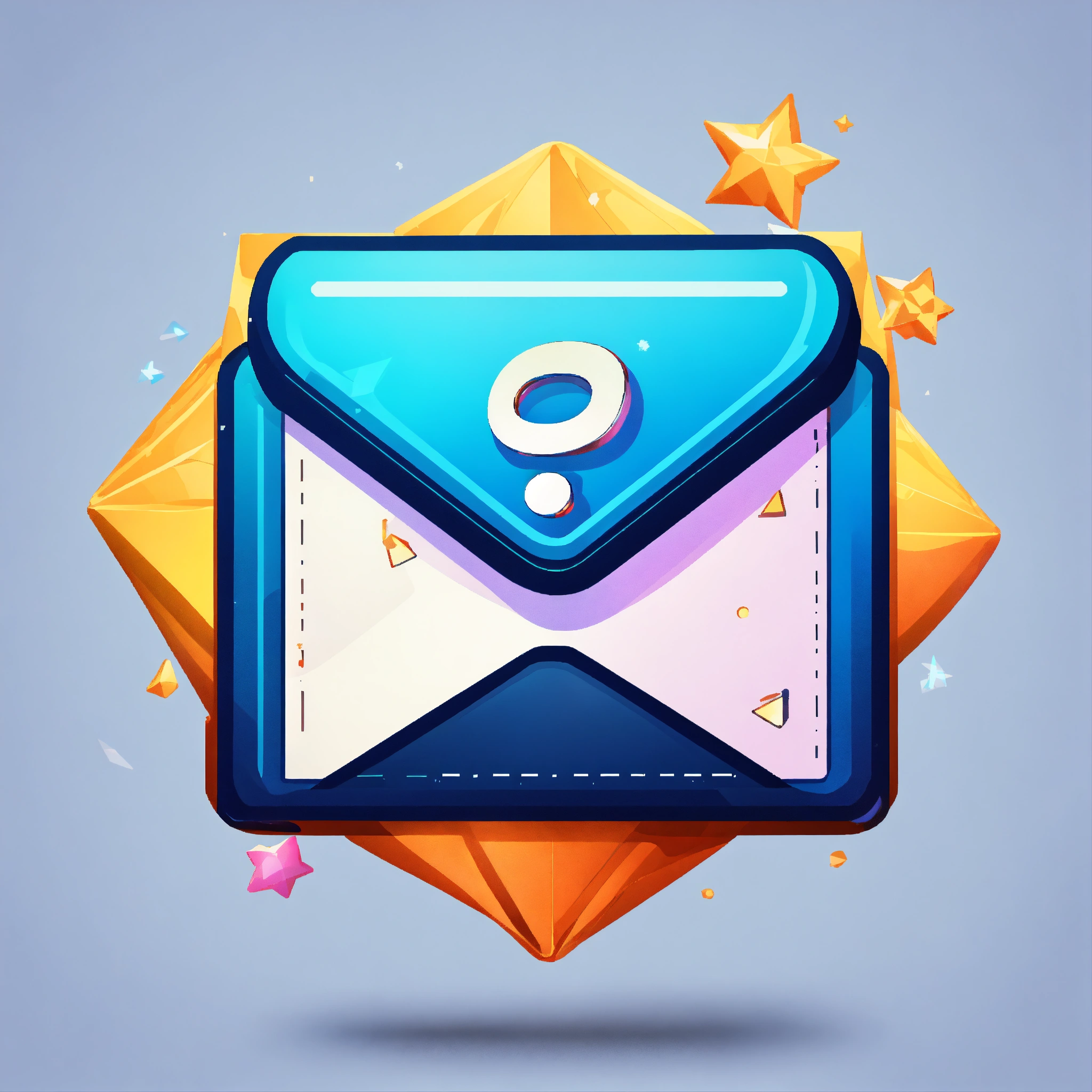 Lexica - An e-mail letter icon with the @ symbol, game asset, handmade, game icon, cartoon