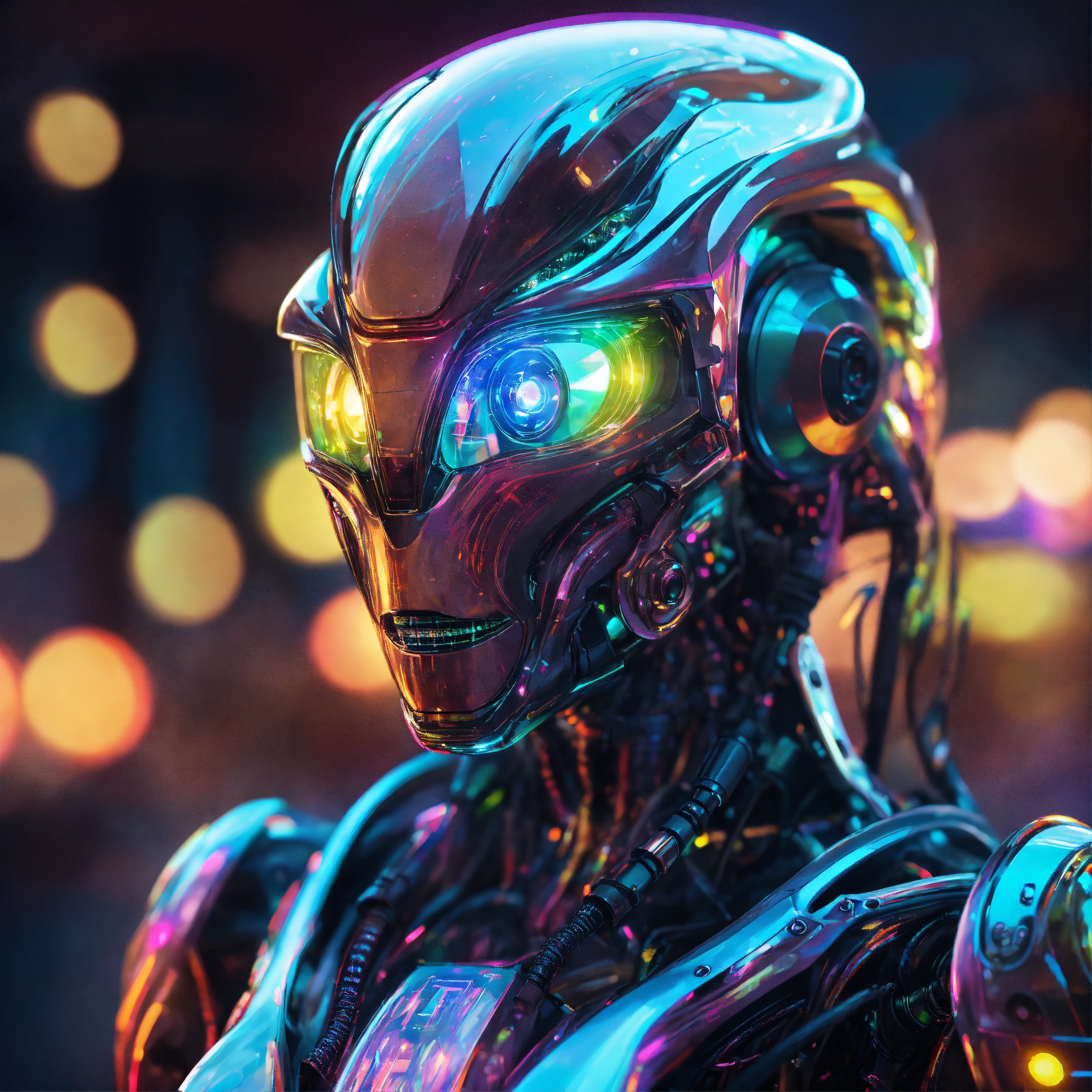 Lexica - Badass iridescent colorful translucent polycarbonate robot ...