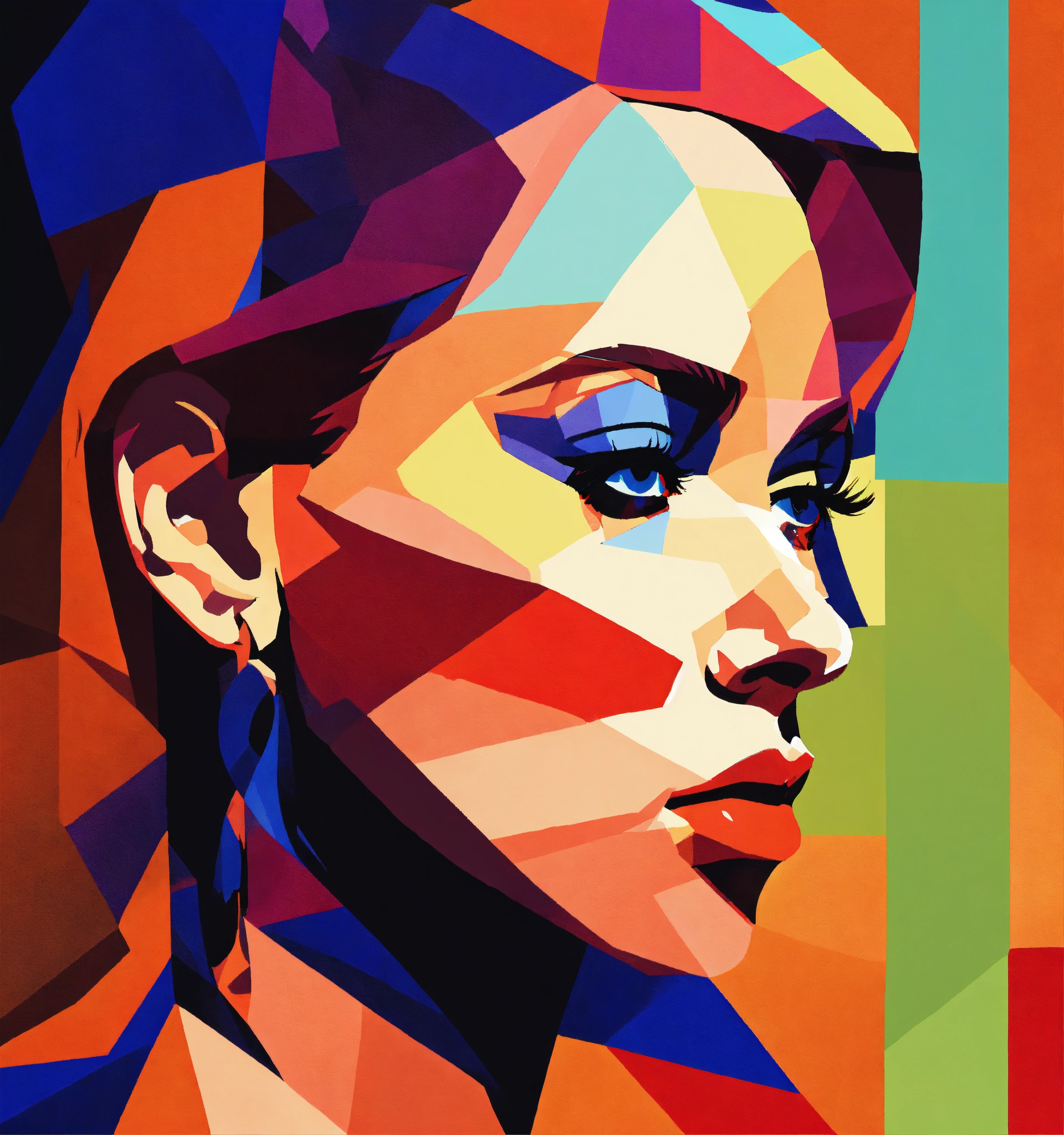 Lexica - Simplified abstract illustration of close up portrait of ...