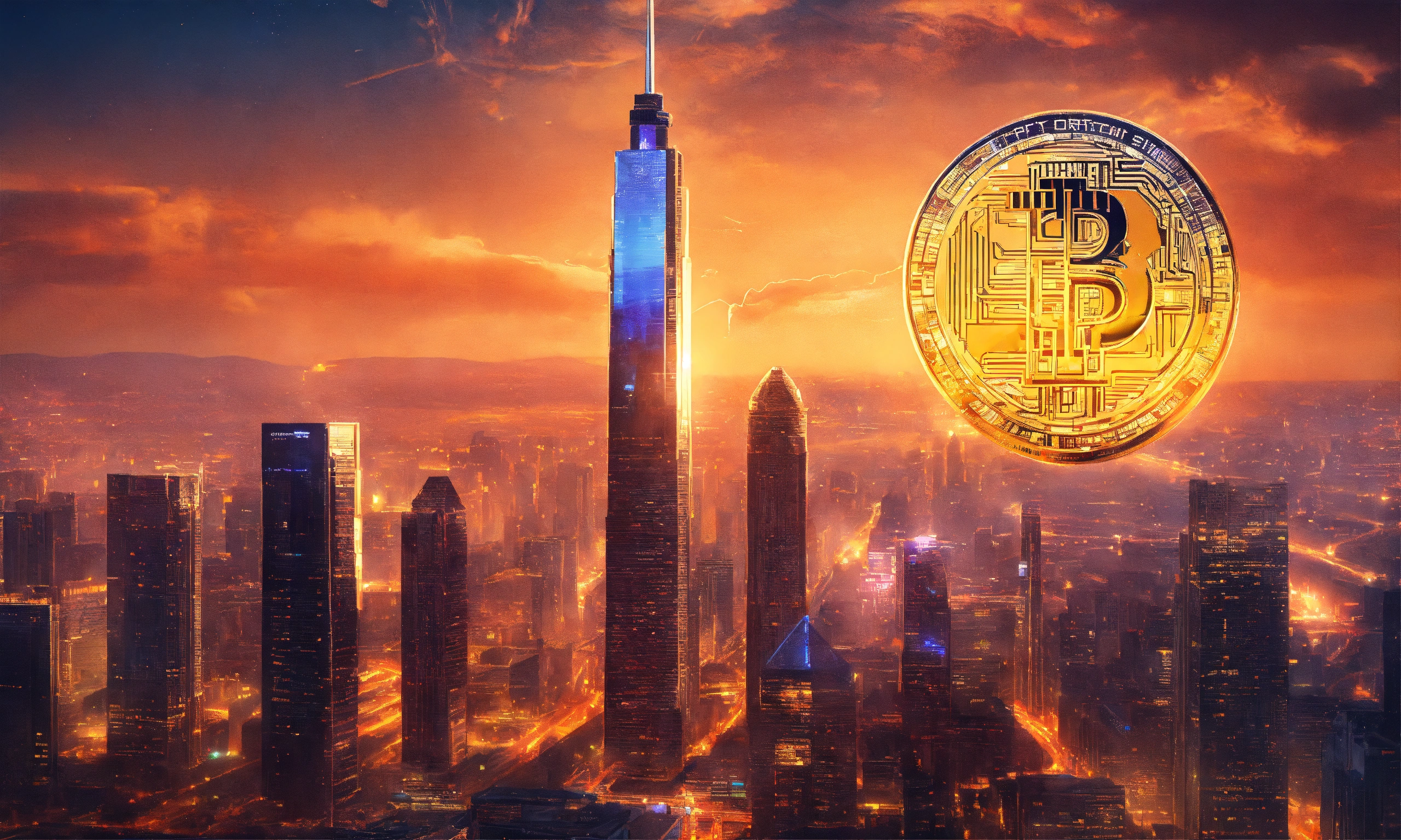 Lexica - BANNER OF A CRYPTO CURRENCY PROJECT IN 2050 CITY