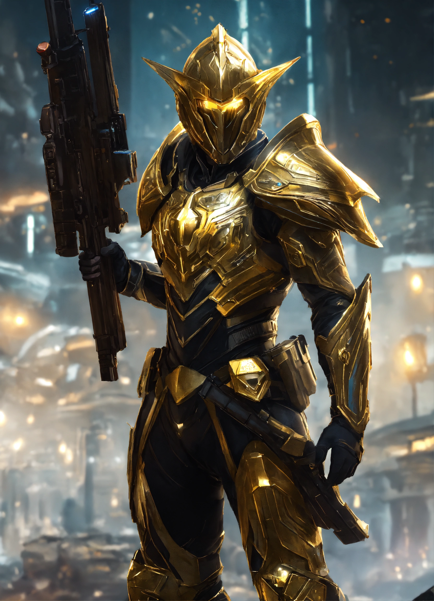 Lexica - High elf sci fi soldier wearing heavy sci fi elven armor ...