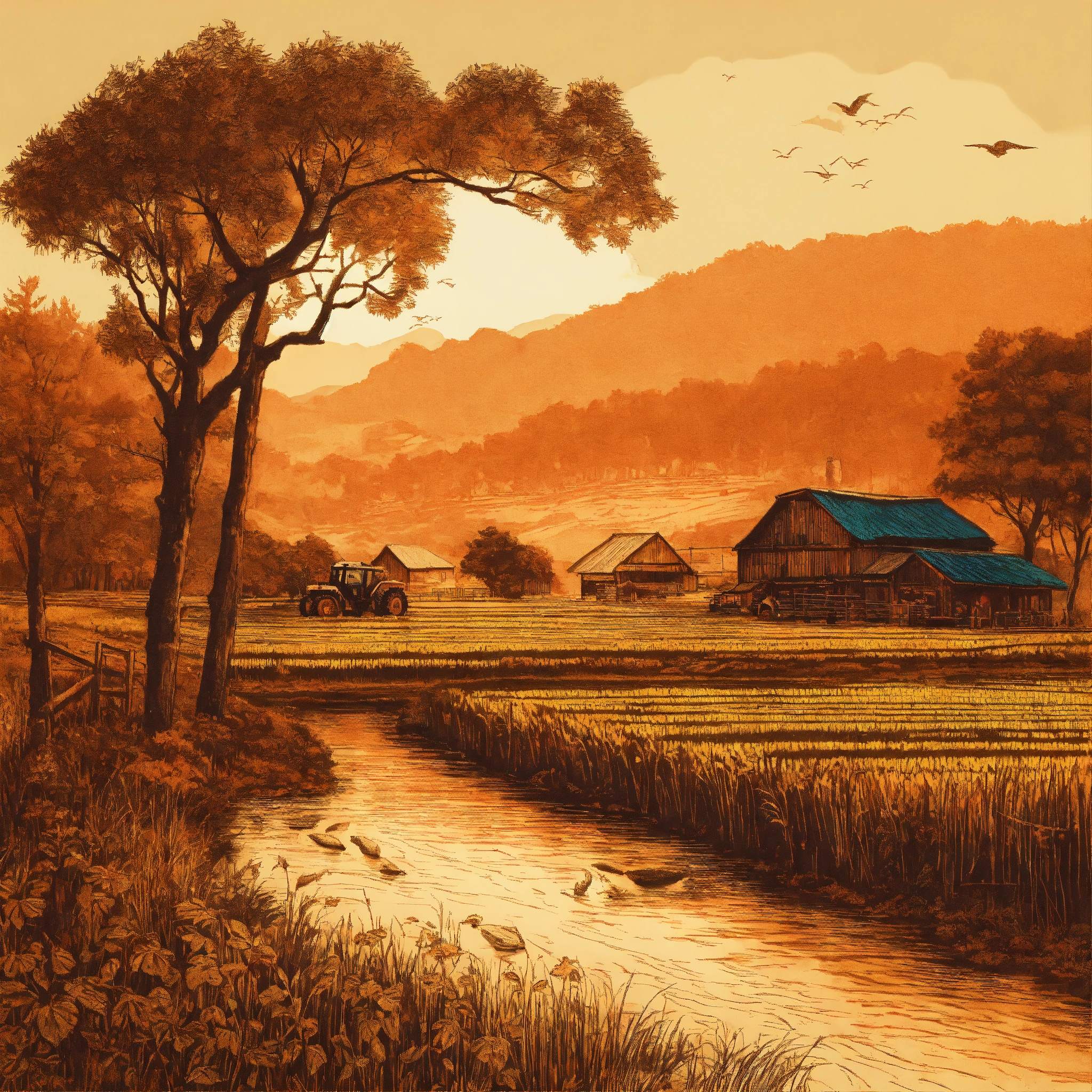 Lexica - In wood block etching style, in 3 colors The beauty and ...