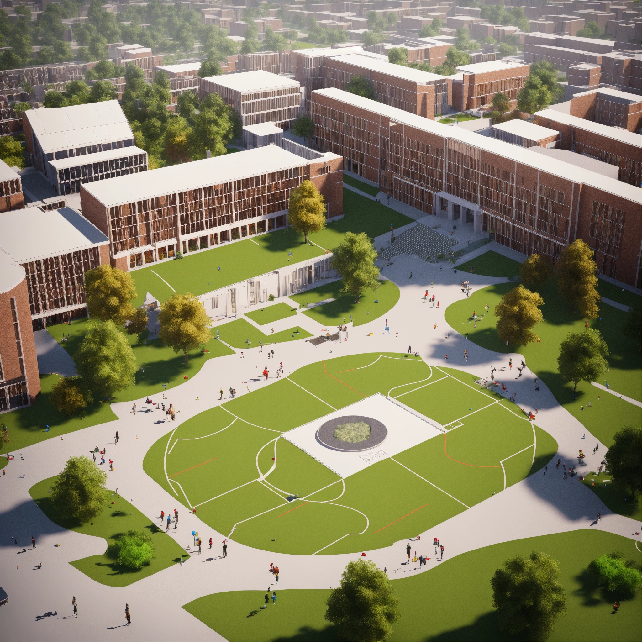 Lexica - A 3d isometric computer generated picture of a university ...
