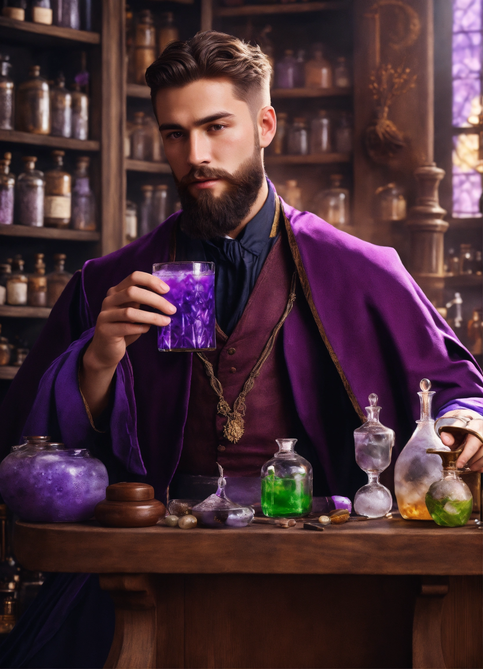 Lexica - Photorealistic picture of a young handsome wizard with short ...