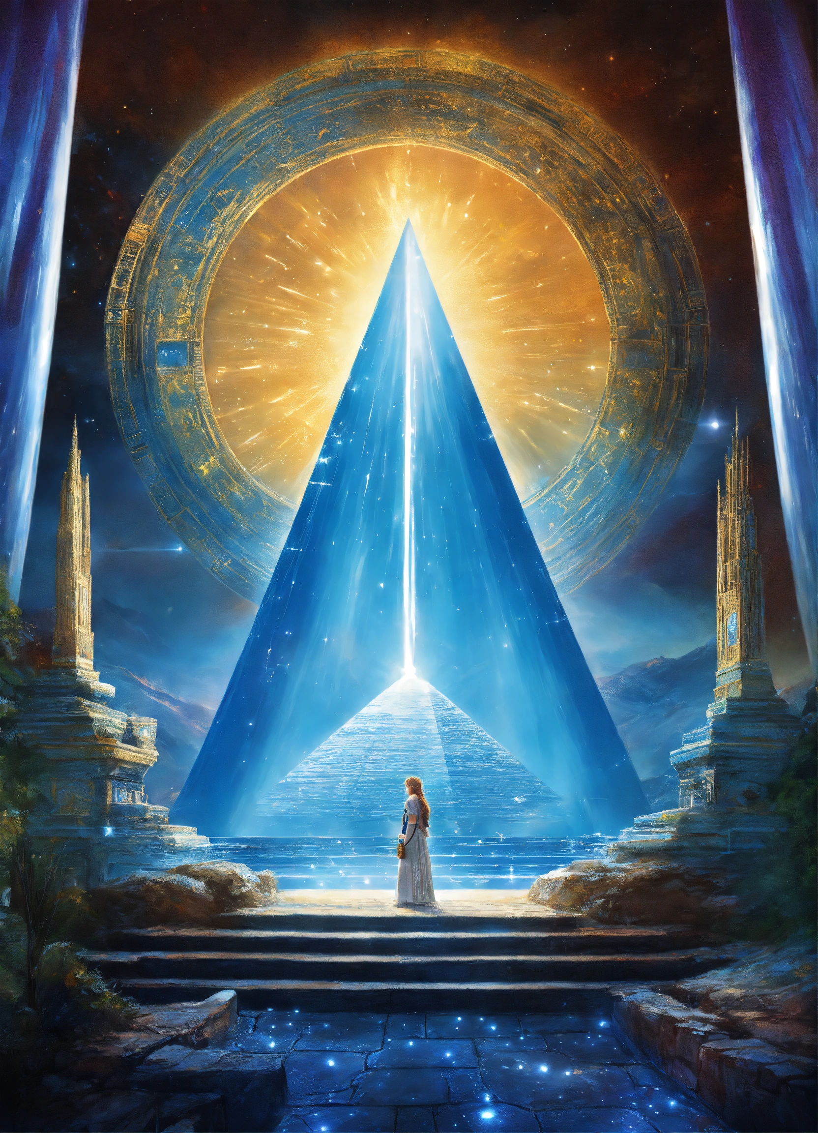 Lexica - Intensive blue ray of light, stargate, crystal clear