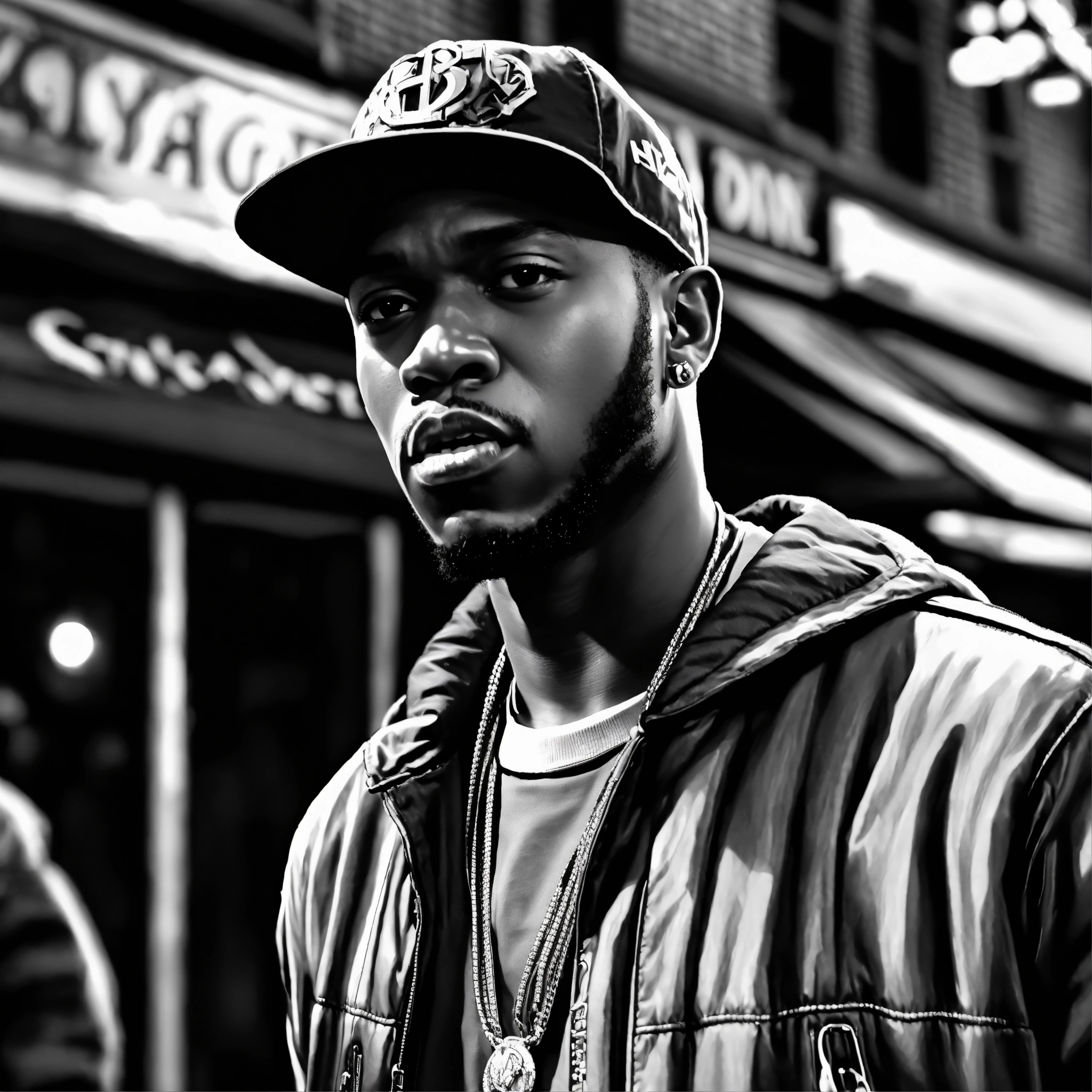 Lexica - Pop art, hyperrealist portrait of black rapper "Papoose ...