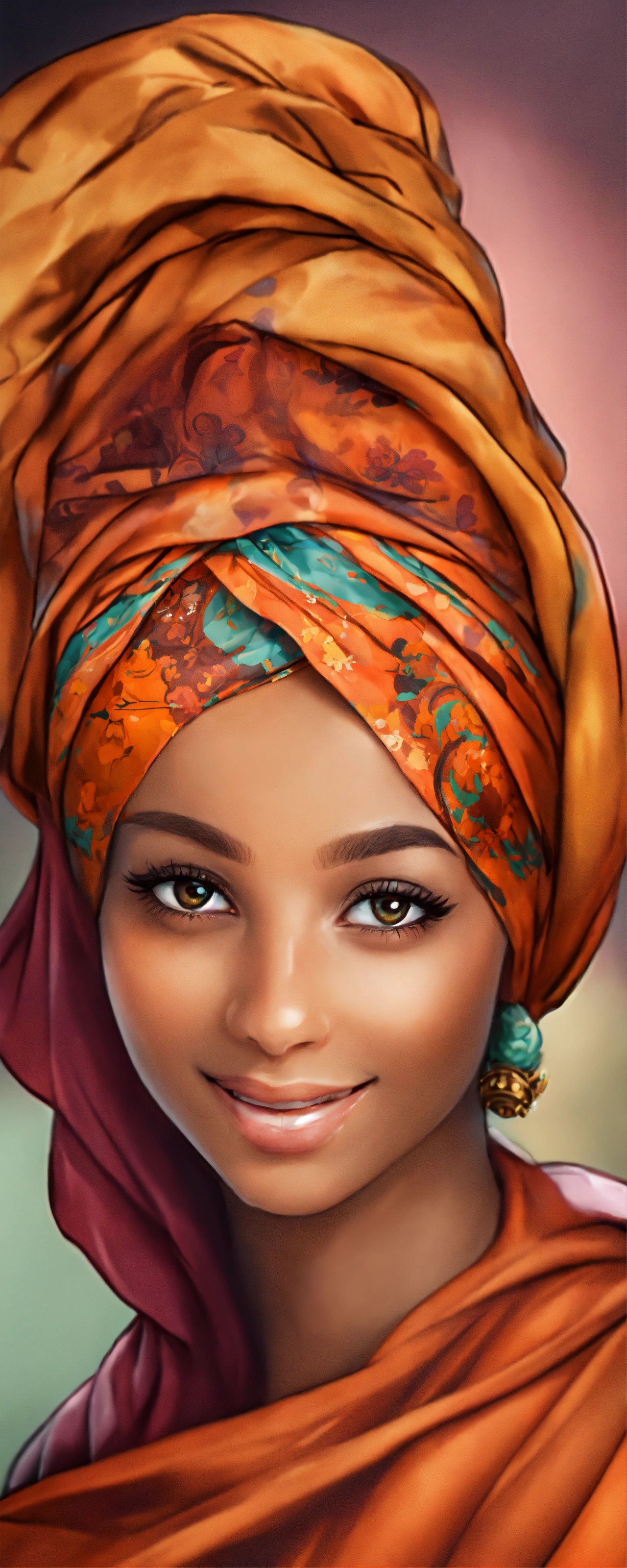 Lexica - Create a beautiful headscarf cartoon character