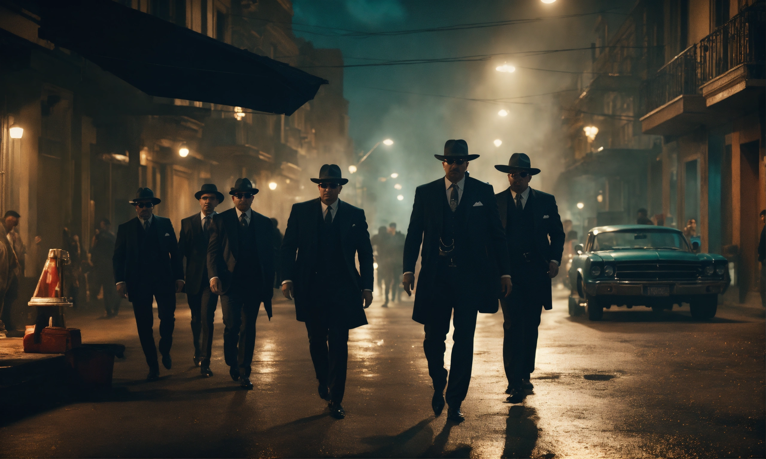 Lexica - Group of mafia gangster members in mexican street, smoky mood ...
