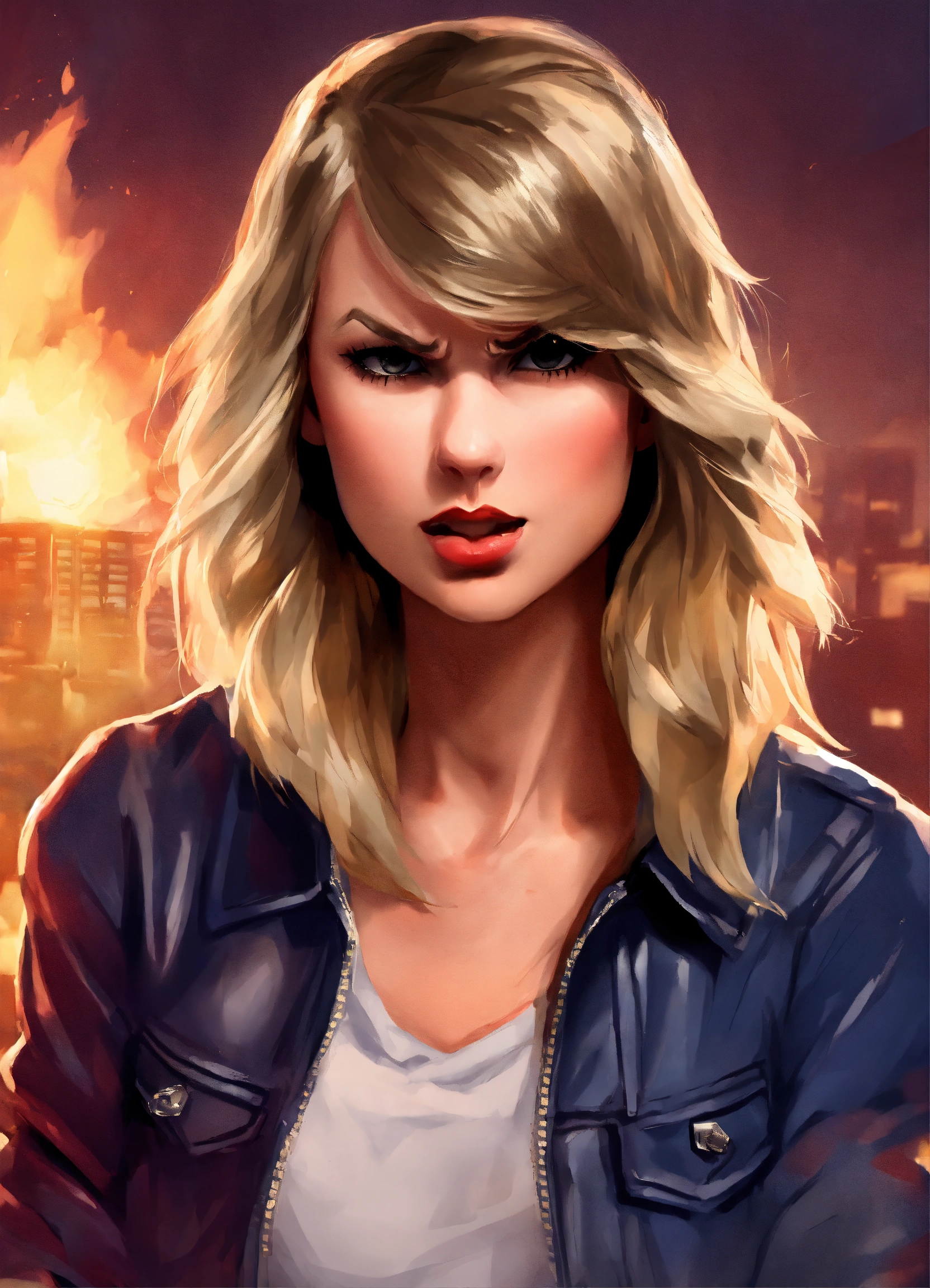 Lexica - Charicature of Taylor swift angry at Joe Jonas