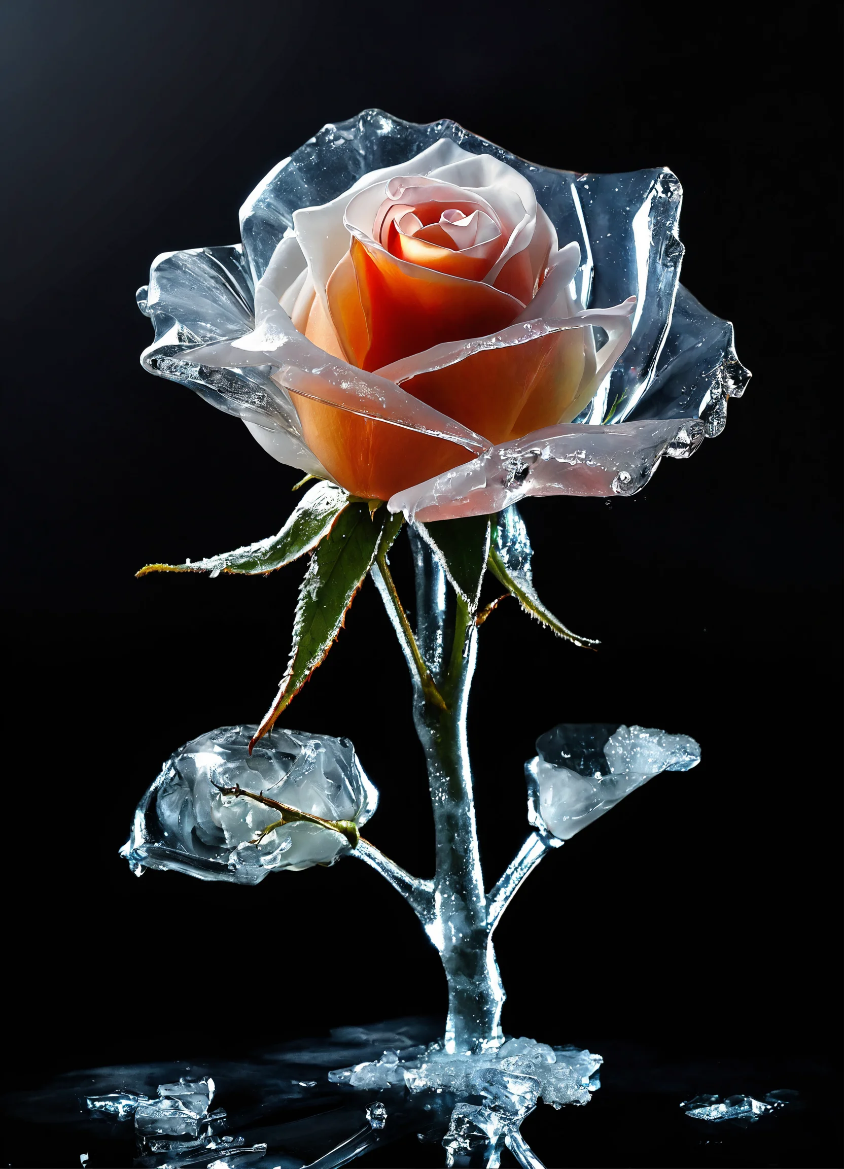 Lexica - Ice rose, ice rose, transparent rose, glass rose, magic rose ...