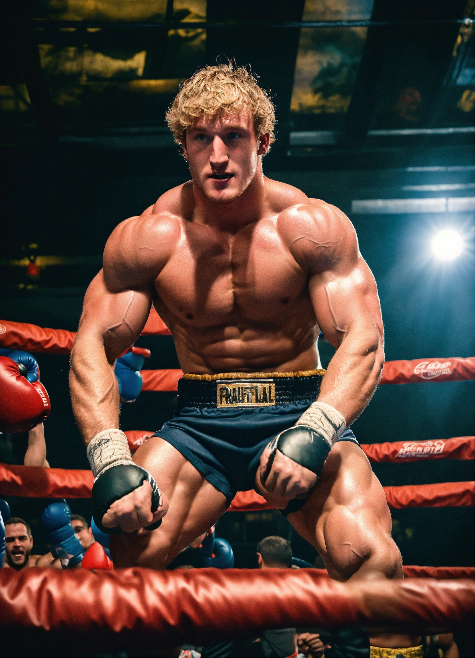 Lexica - Logan Paul, jacked, steroids, Boxing Ring, Victory, Happy ...