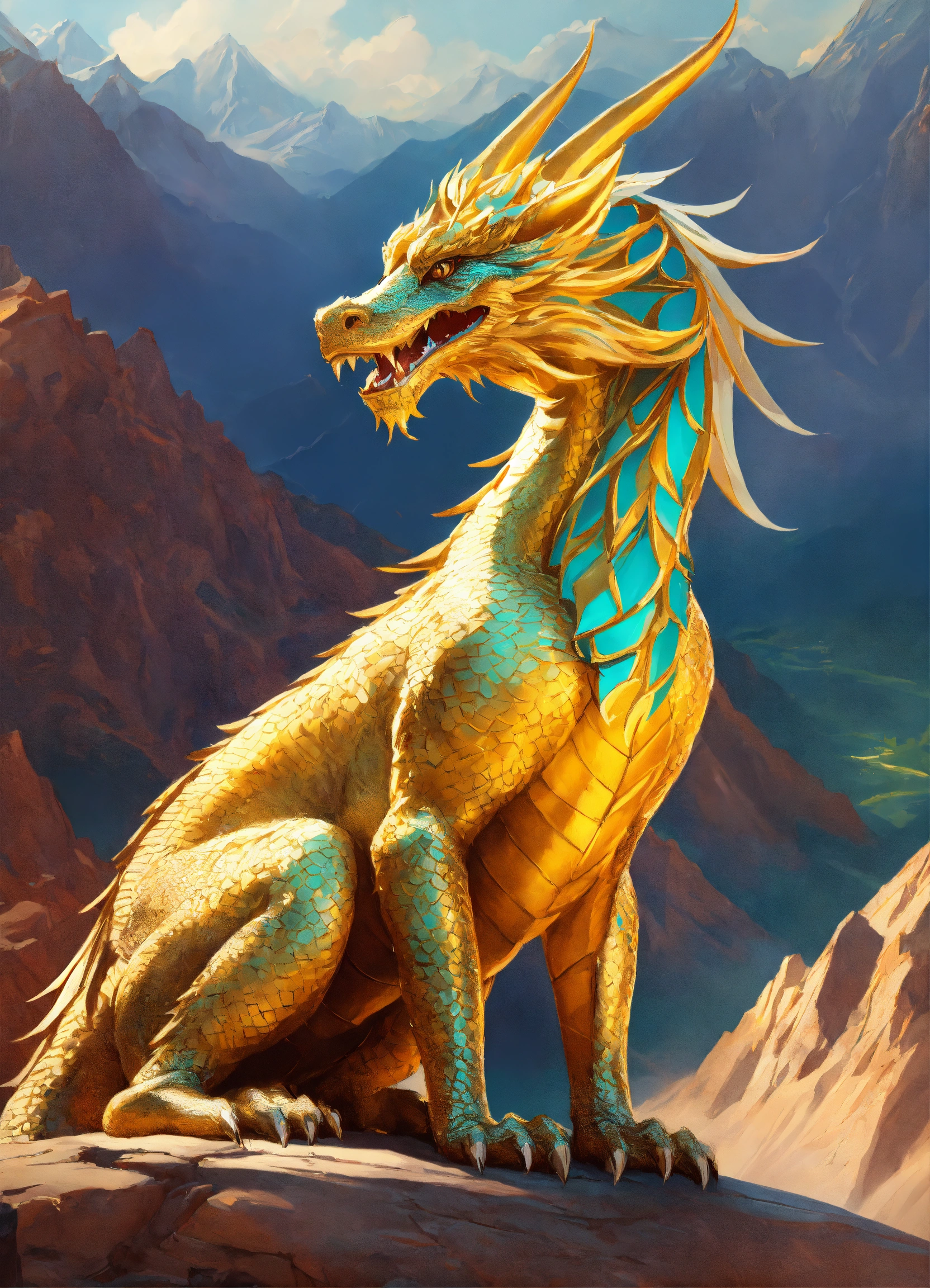 Lexica - An Azhdaha Persian Dragon, background Persian mountains ...