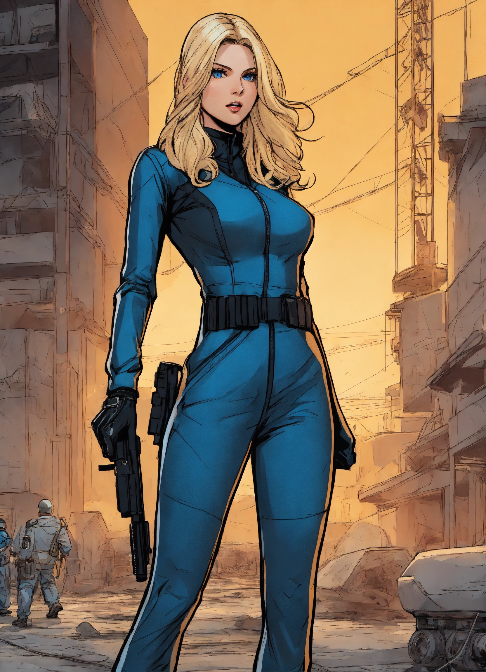 Lexica - Full body of a beautiful young blonde female spy in her 20s ...