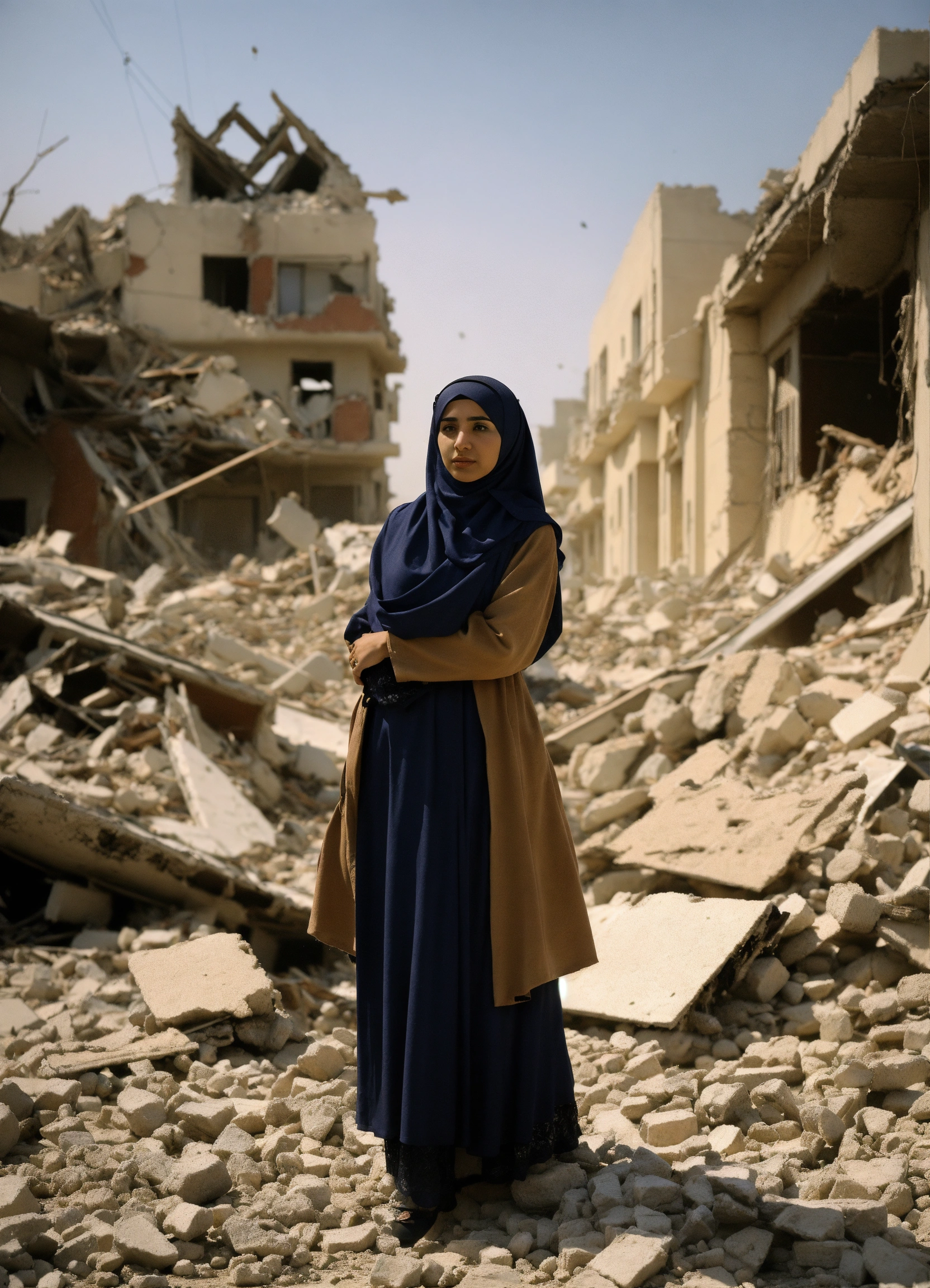 Lexica - An Arab woman wearing a hijab on her head stands with the ...