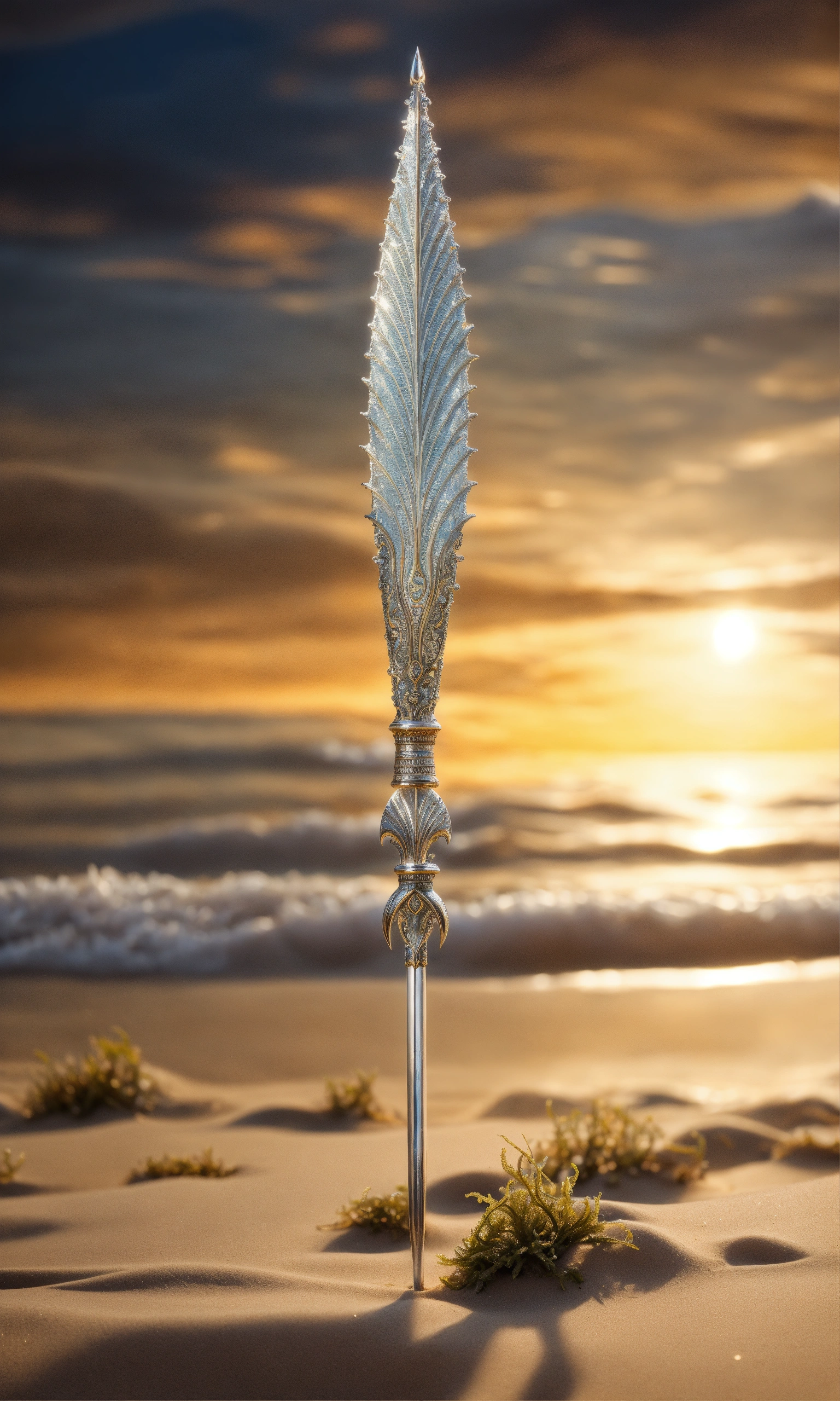 Lexica - 8k, picture of a narrow and delicate toothed spear with sharp ...