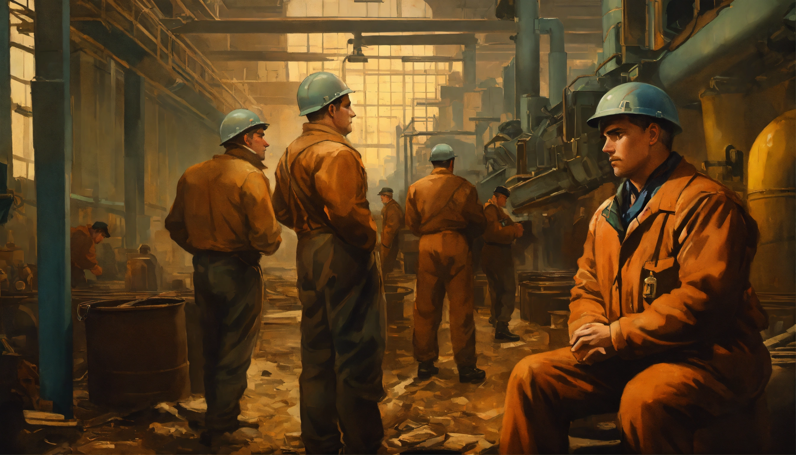 Lexica - Portrait of depressed workers in a factory in the USSR ...
