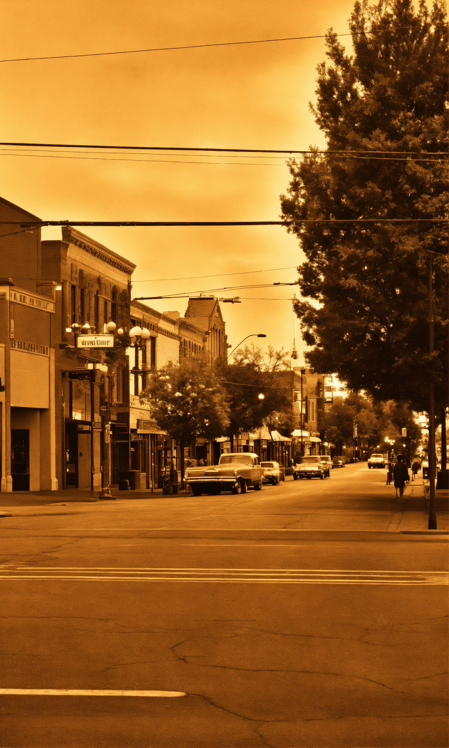 Lexica - Downtown Springfield Oregon in sepia tone