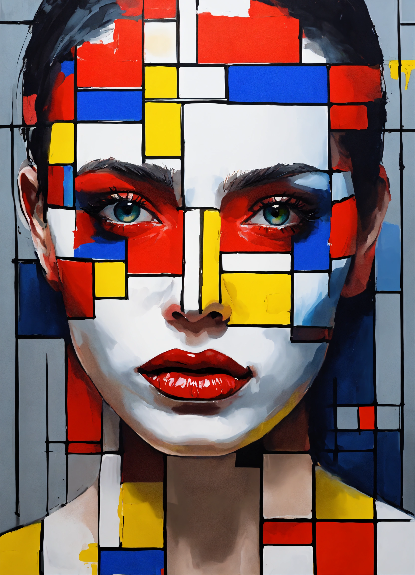 Lexica - A painting of "Composition with Red, Blue, and Yellow" by Piet ...
