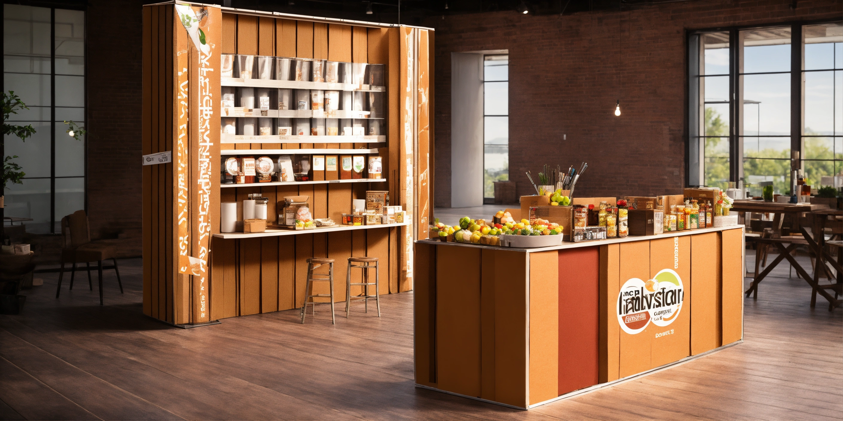 Lexica - Small counter display made of cardboard