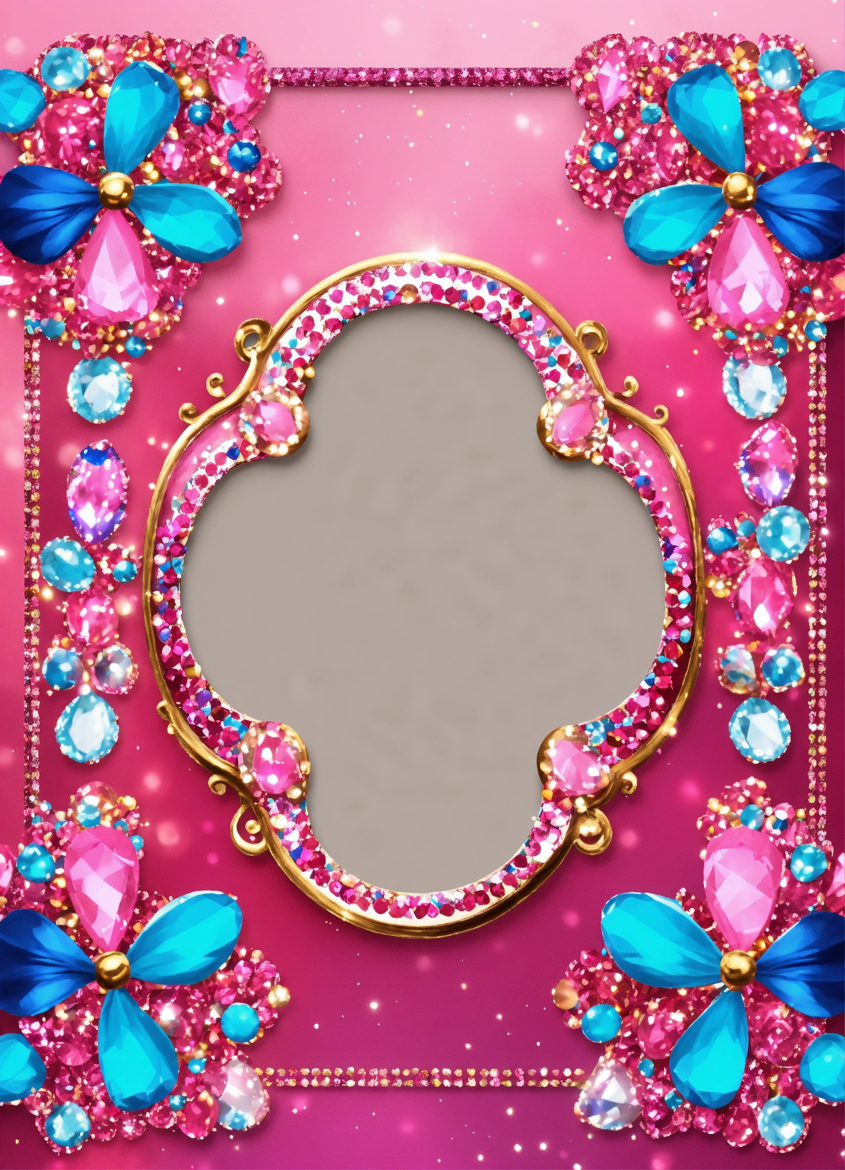 Lexica - Could you create a decorative, bright pinks blues rhinestones ...