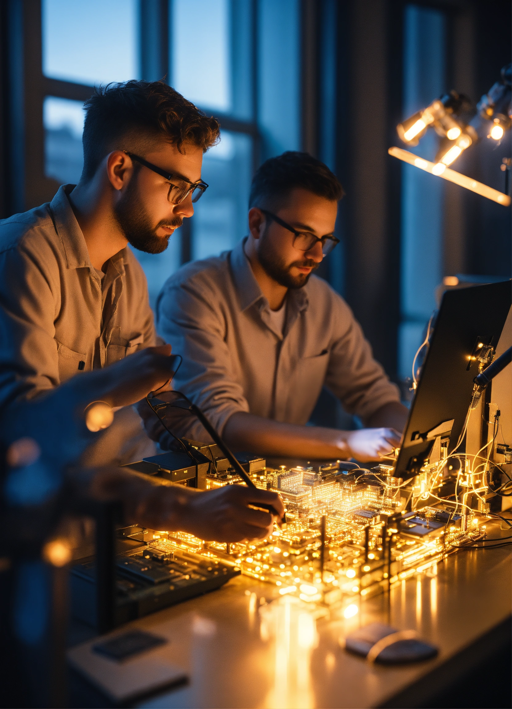 Lexica - Ultra realistic bright photo of developers working on a a very high tech 3d software ...
