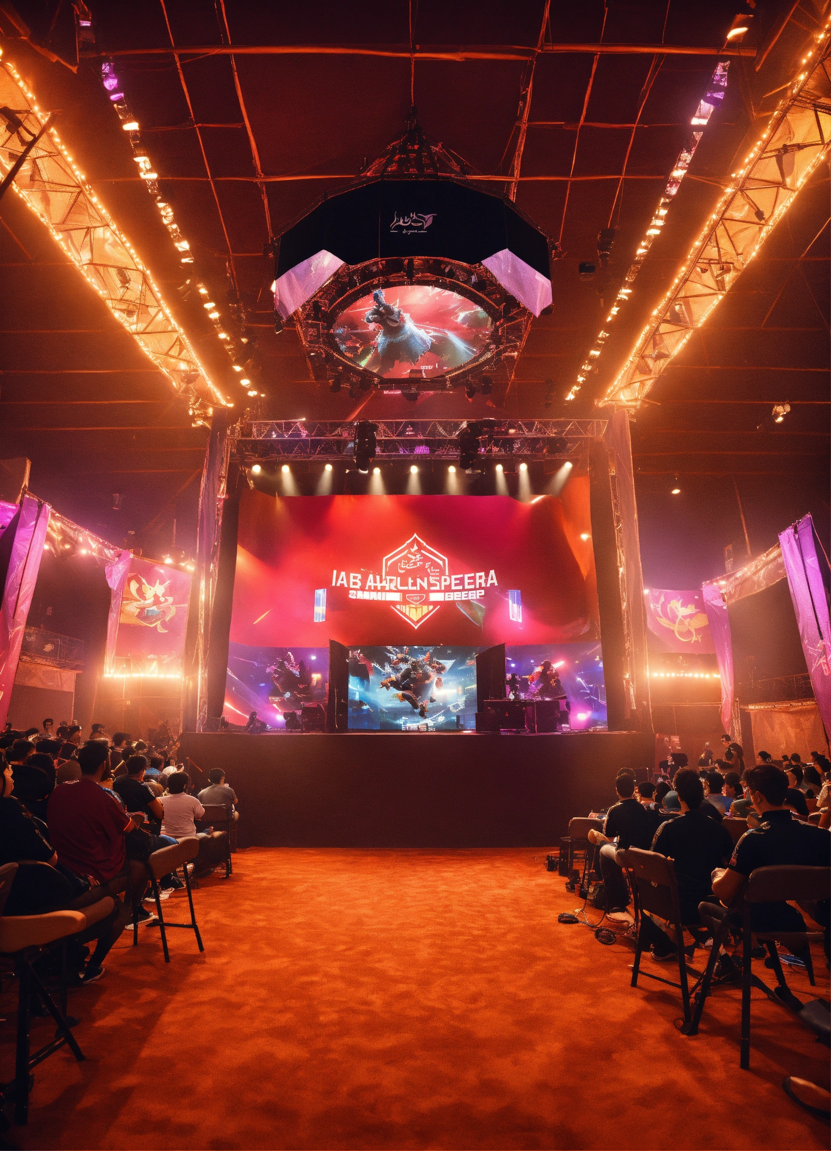 Lexica - Generate an image of a small esports venue's indoor stage ...