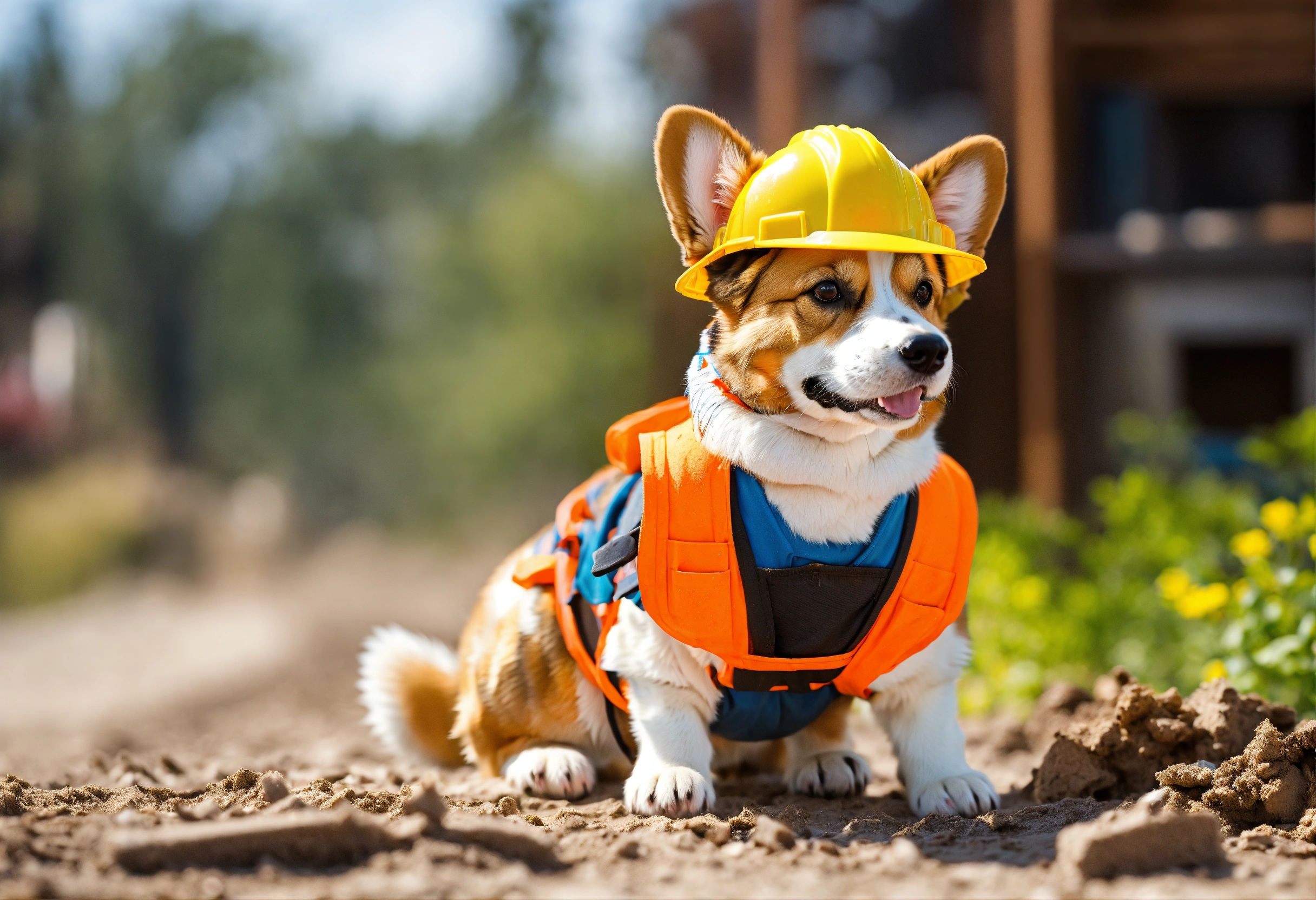 Lexica - Corgi construction worker