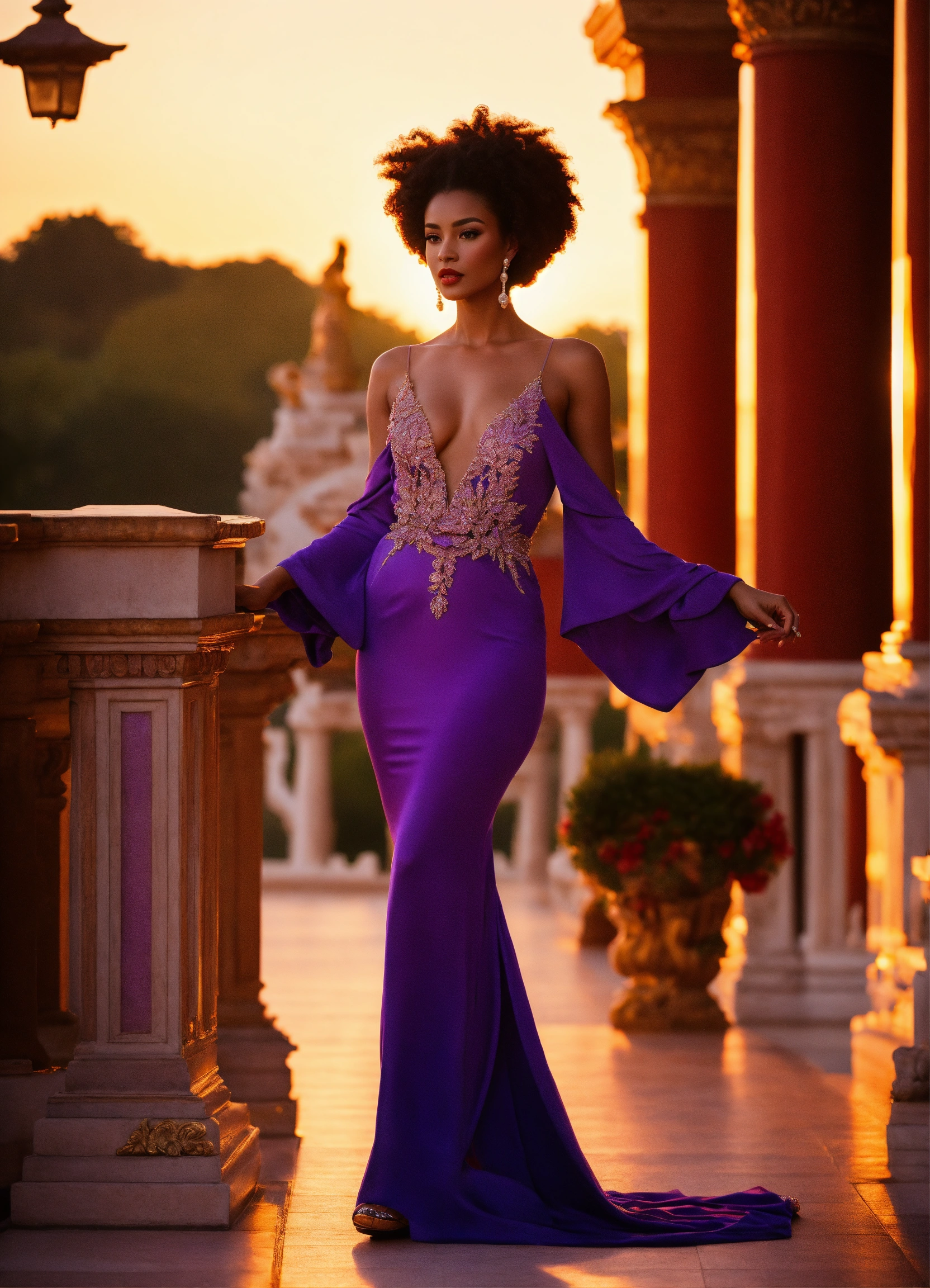 Lexica - Purple-skin female, natural hair, middle age, pearl ...