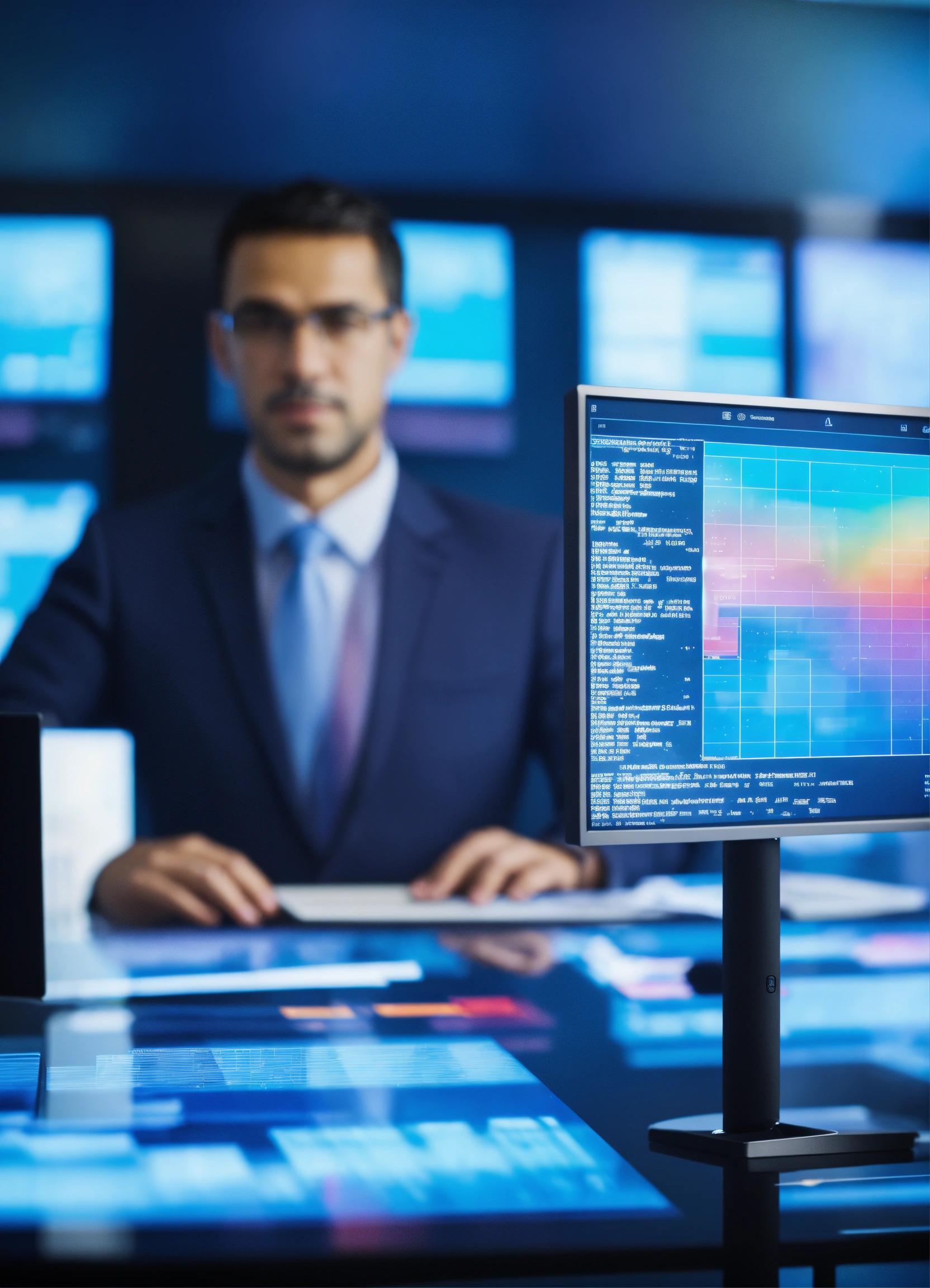 Lexica - A full transparent computer screen with business data, BEHIND ...